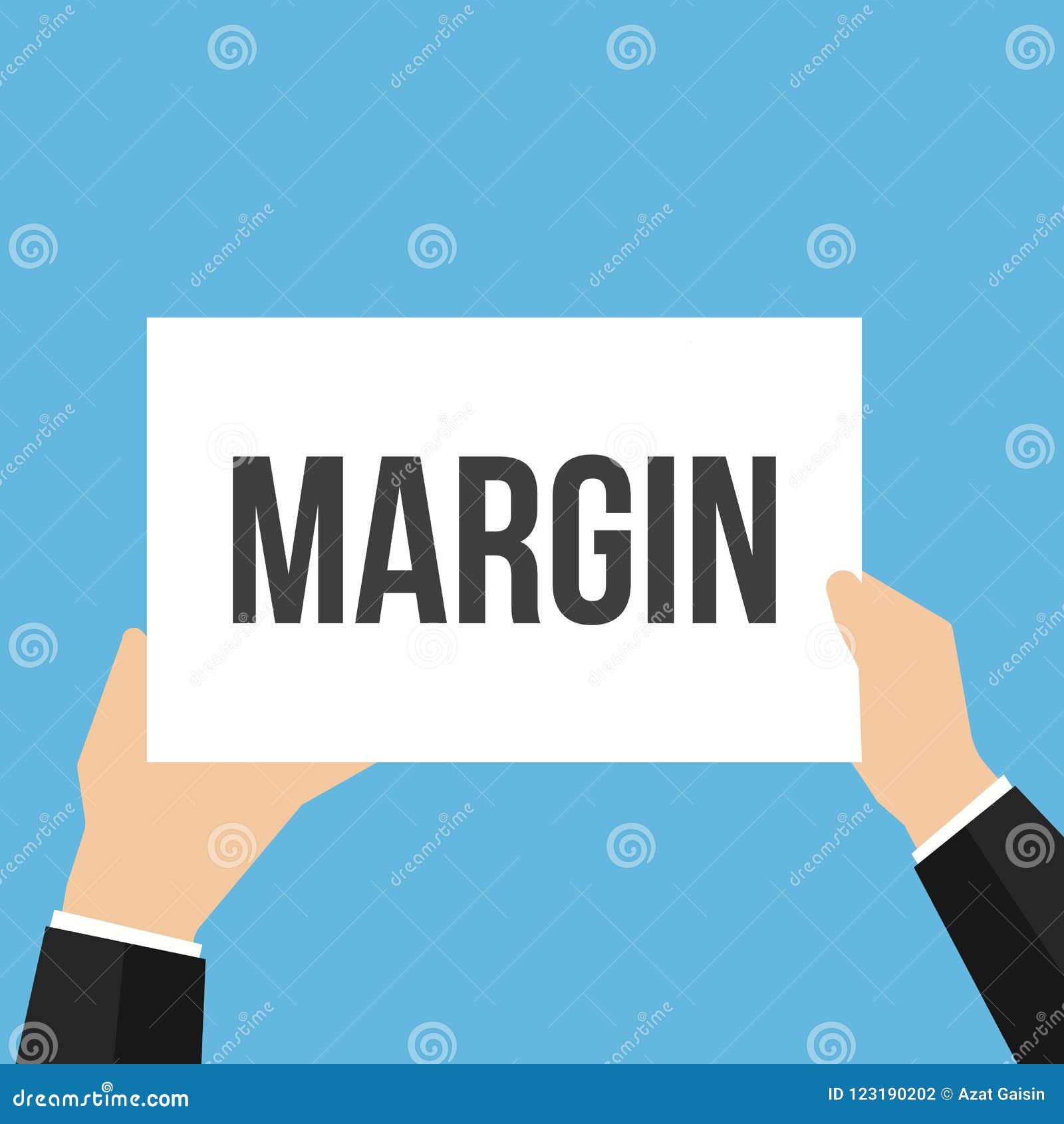 Man Showing Paper MARGIN Text Stock Vector - Illustration of increase ...