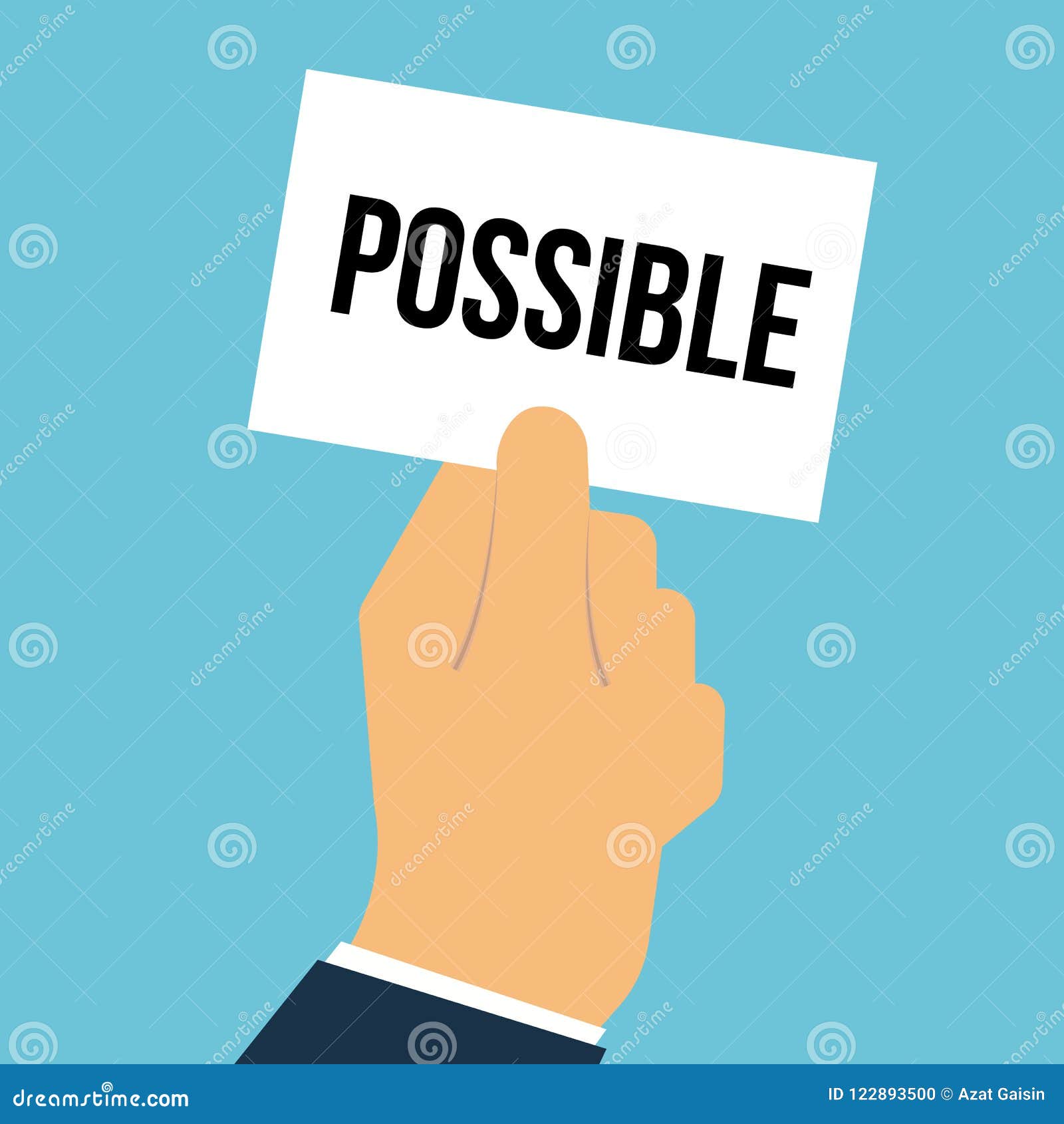 Man Showing Paper POSSIBLE Text Stock Illustration - Illustration of ...