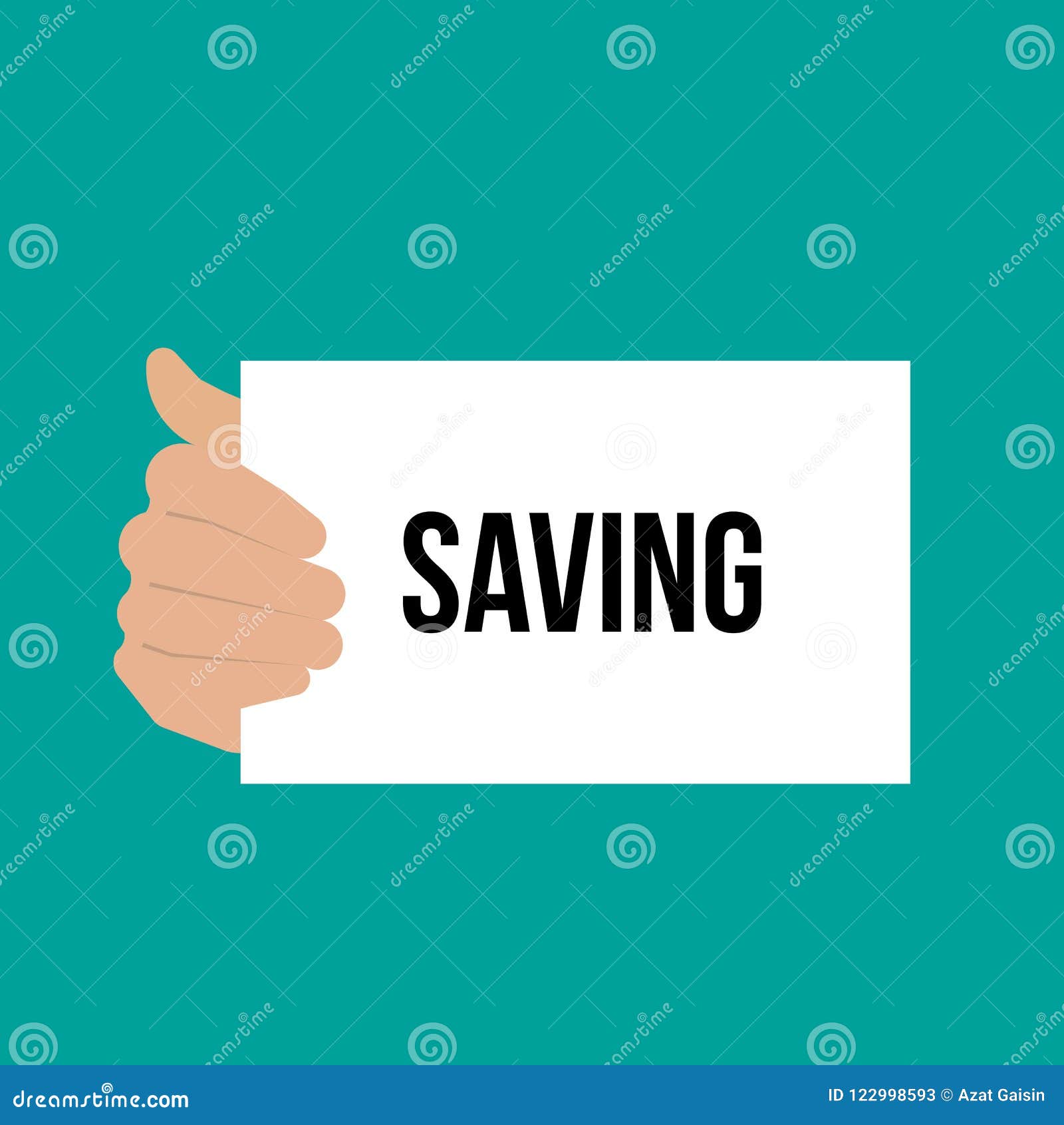 Man Showing Paper SAVING Text Stock Vector - Illustration of graph ...