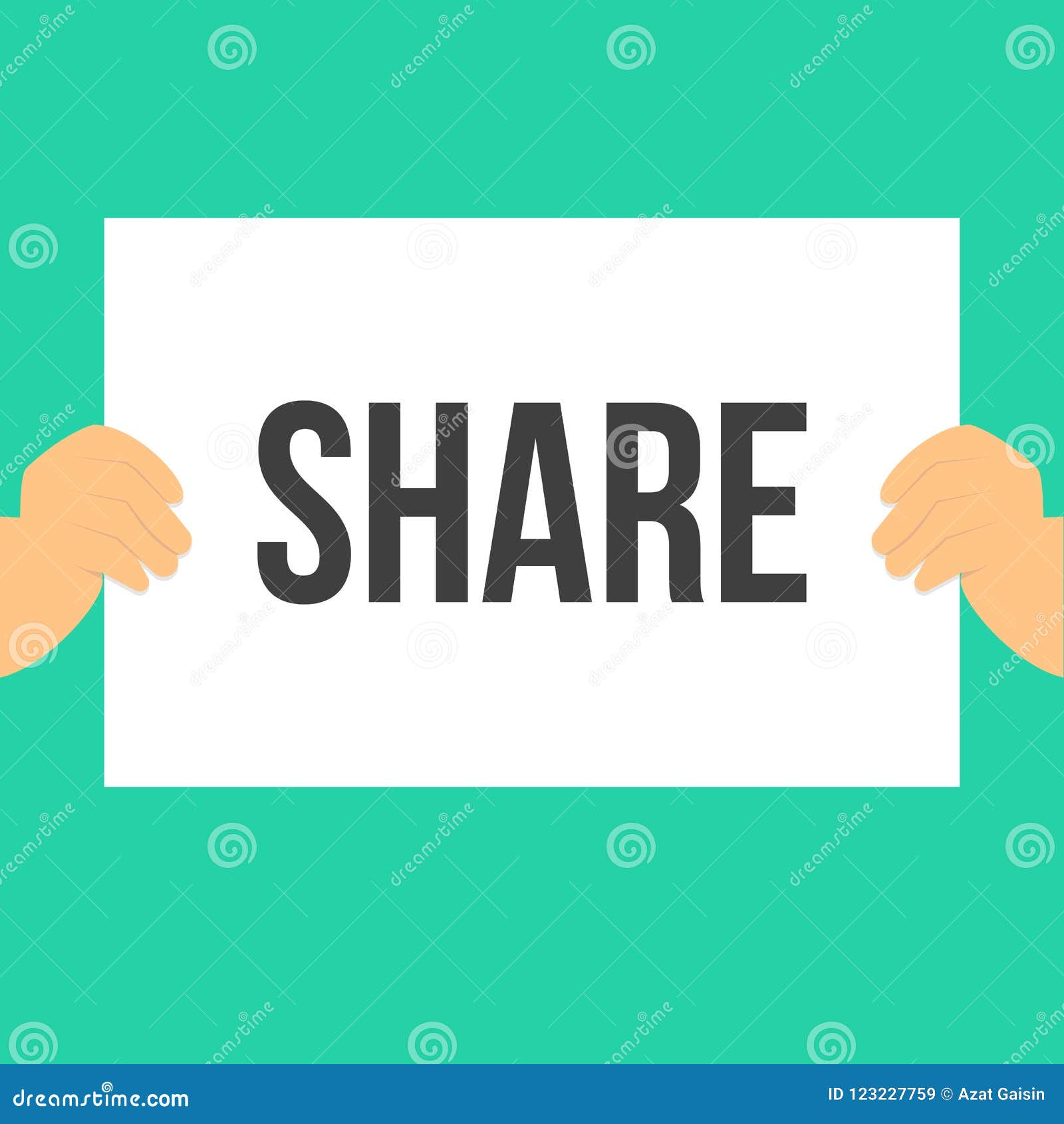 Man Showing Paper SHARE Text Stock Vector - Illustration of database ...