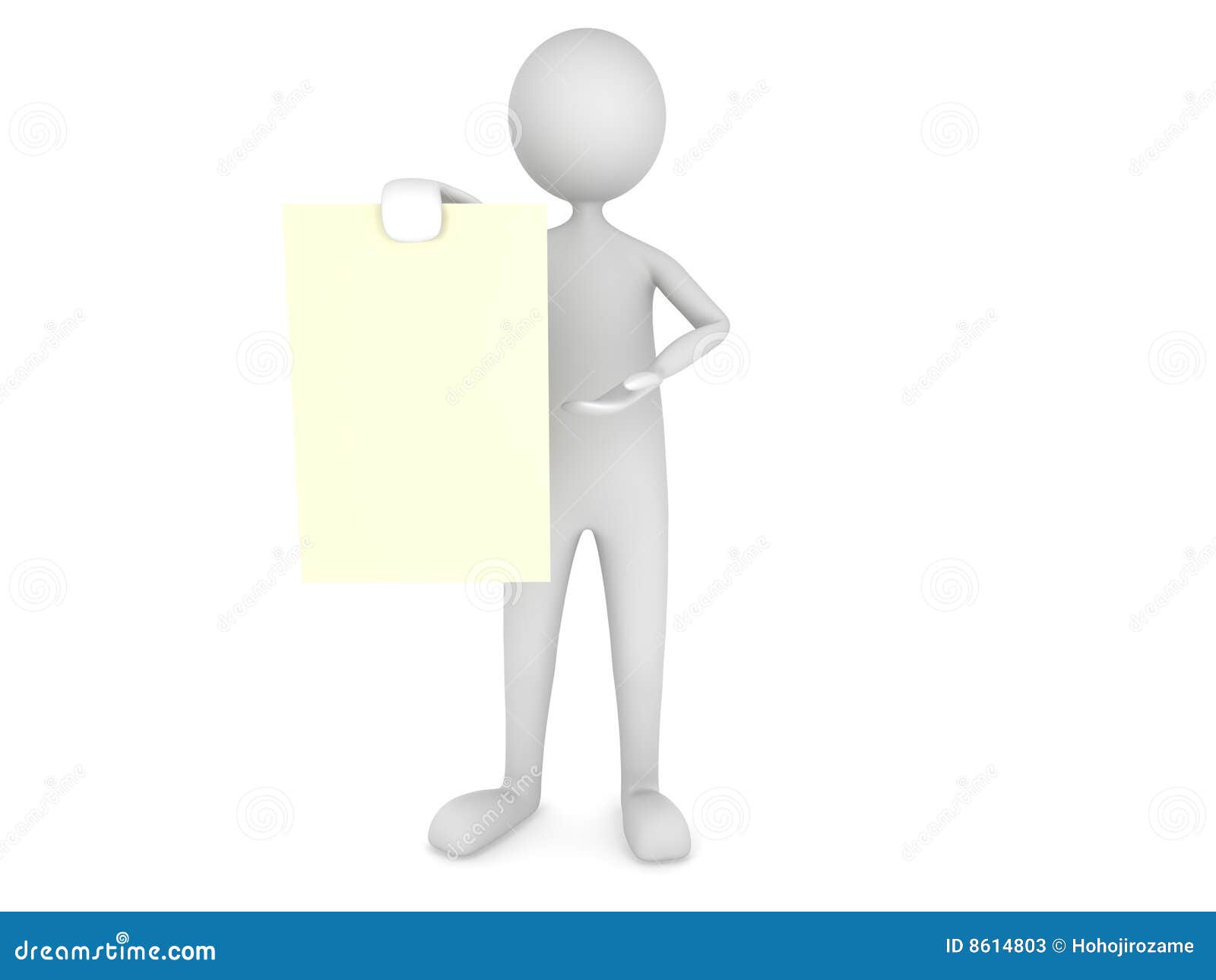 Man showing paper sheet stock illustration. Illustration of board - 8614803