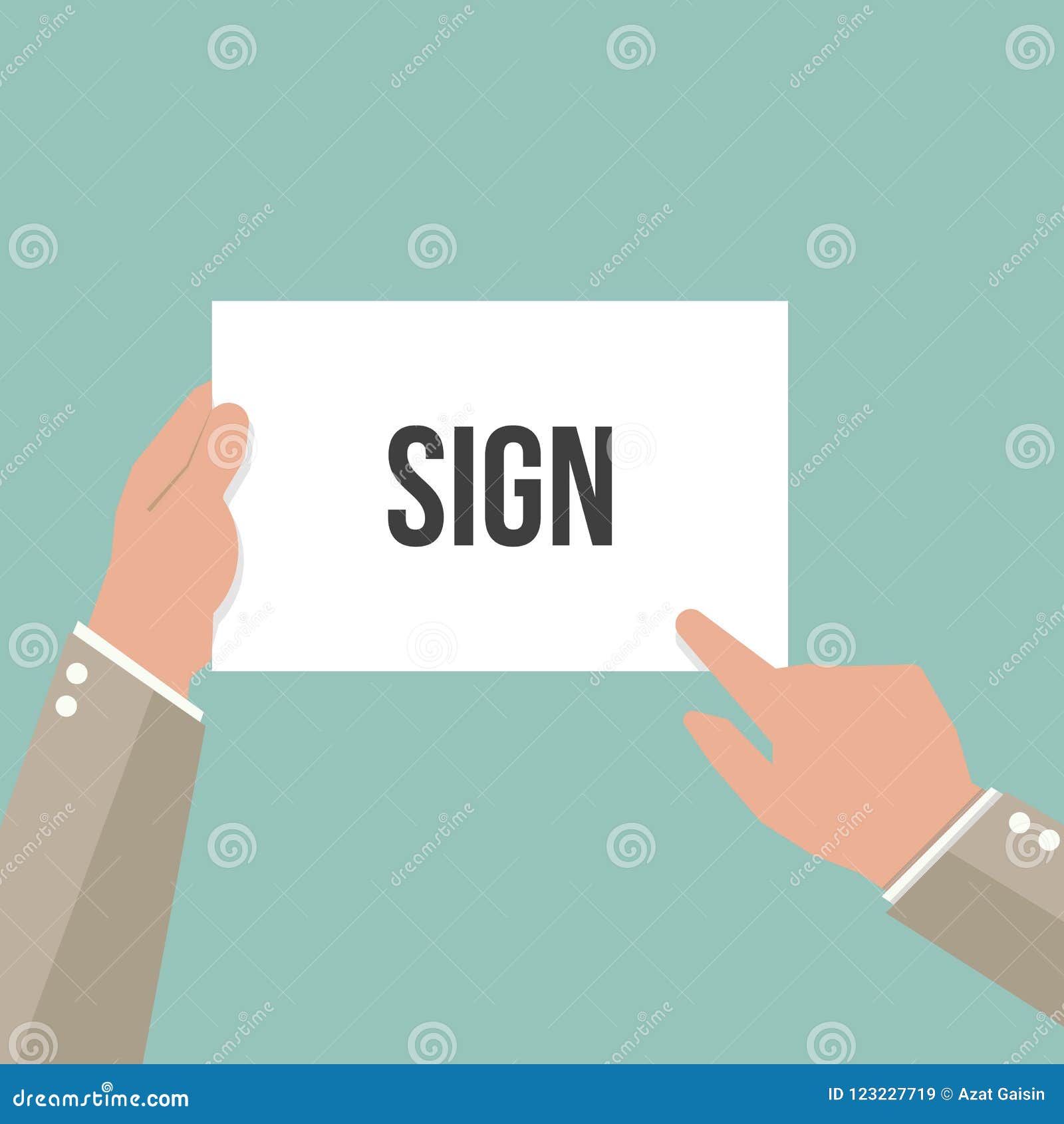 Man Showing Paper SIGN Text Stock Vector - Illustration of marketing ...