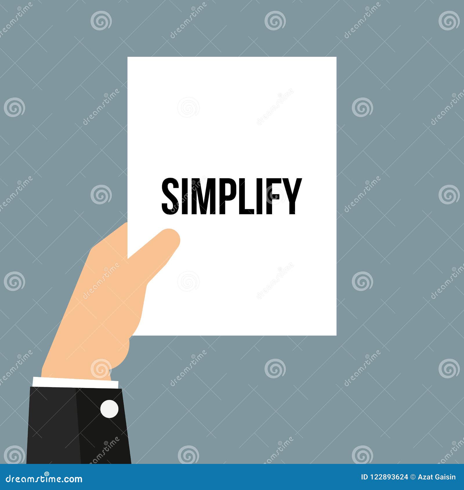 Man Showing Paper SIMPLIFY Text Stock Vector - Illustration of ...