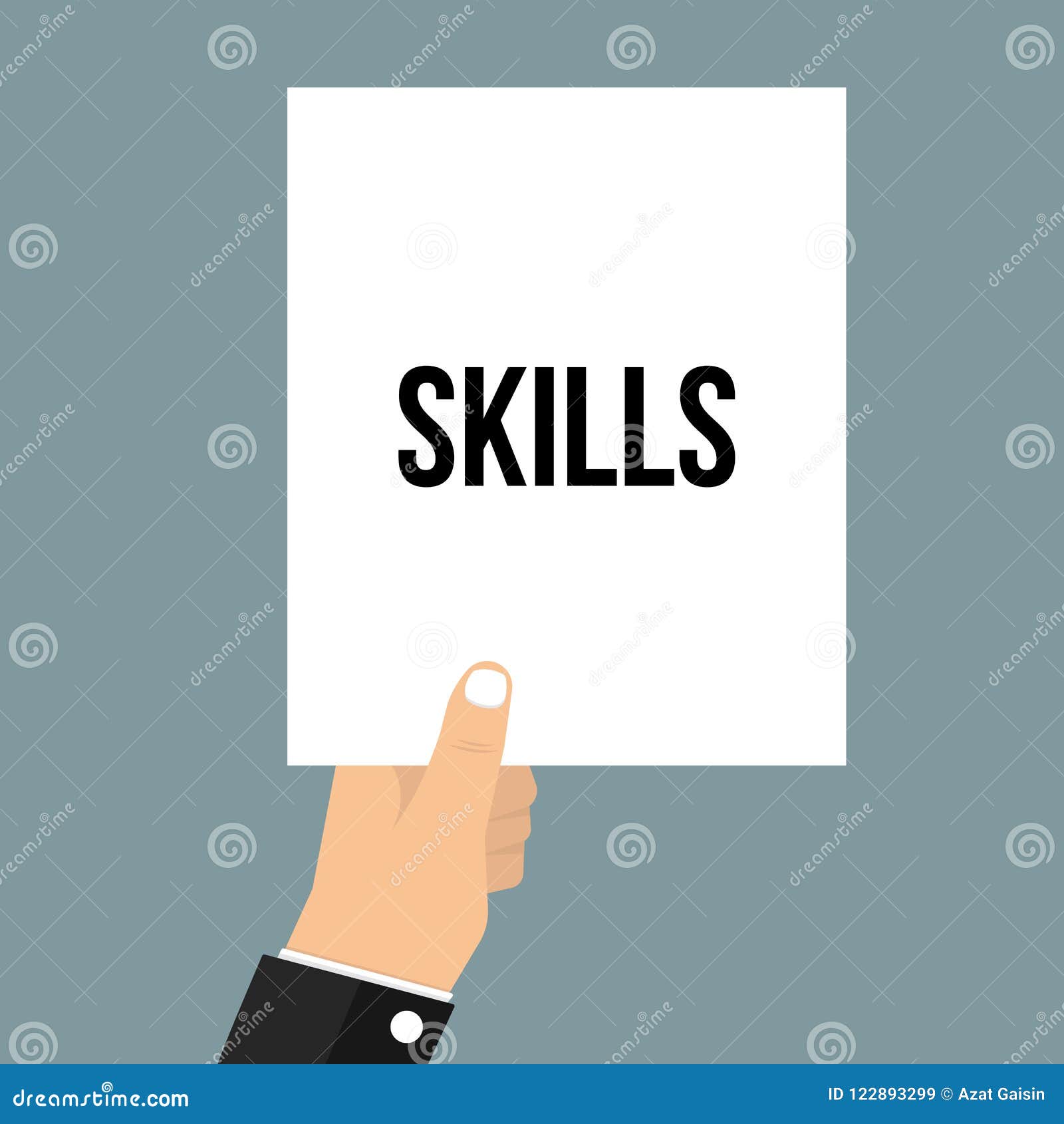 Man Showing Paper SKILLS Text Stock Vector - Illustration of motivation ...