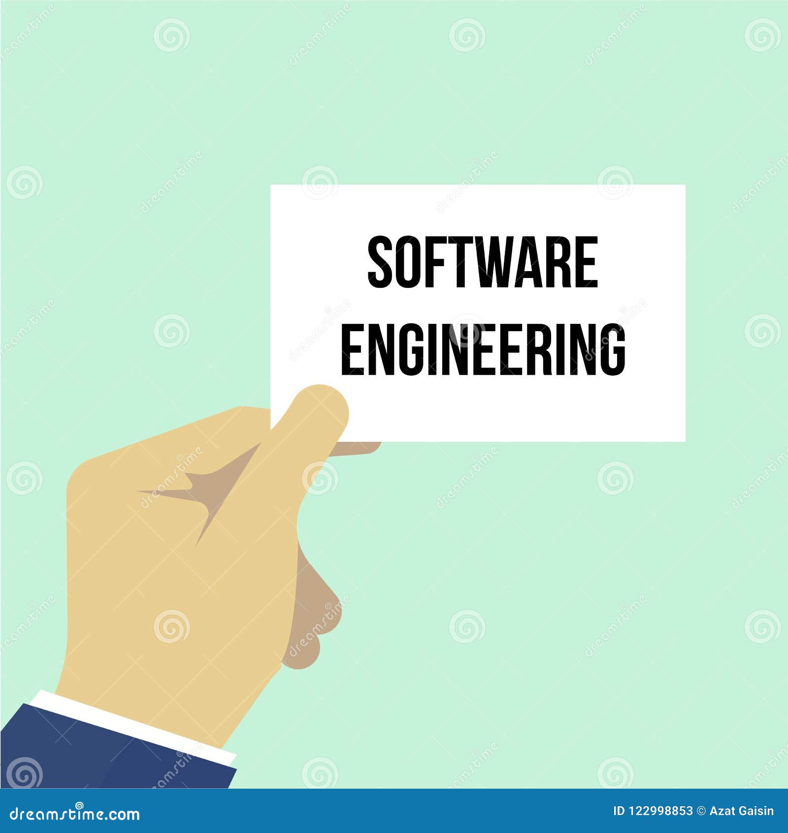 Man Showing Paper SOFTWARE ENGINEERING Text Stock Vector - Illustration ...
