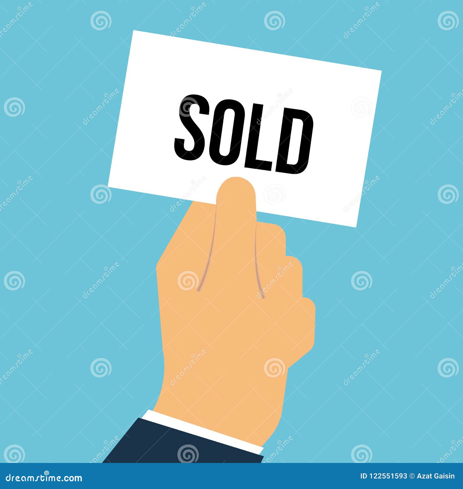 Man Showing Paper SOLD Text Stock Vector - Illustration of house, buyer ...