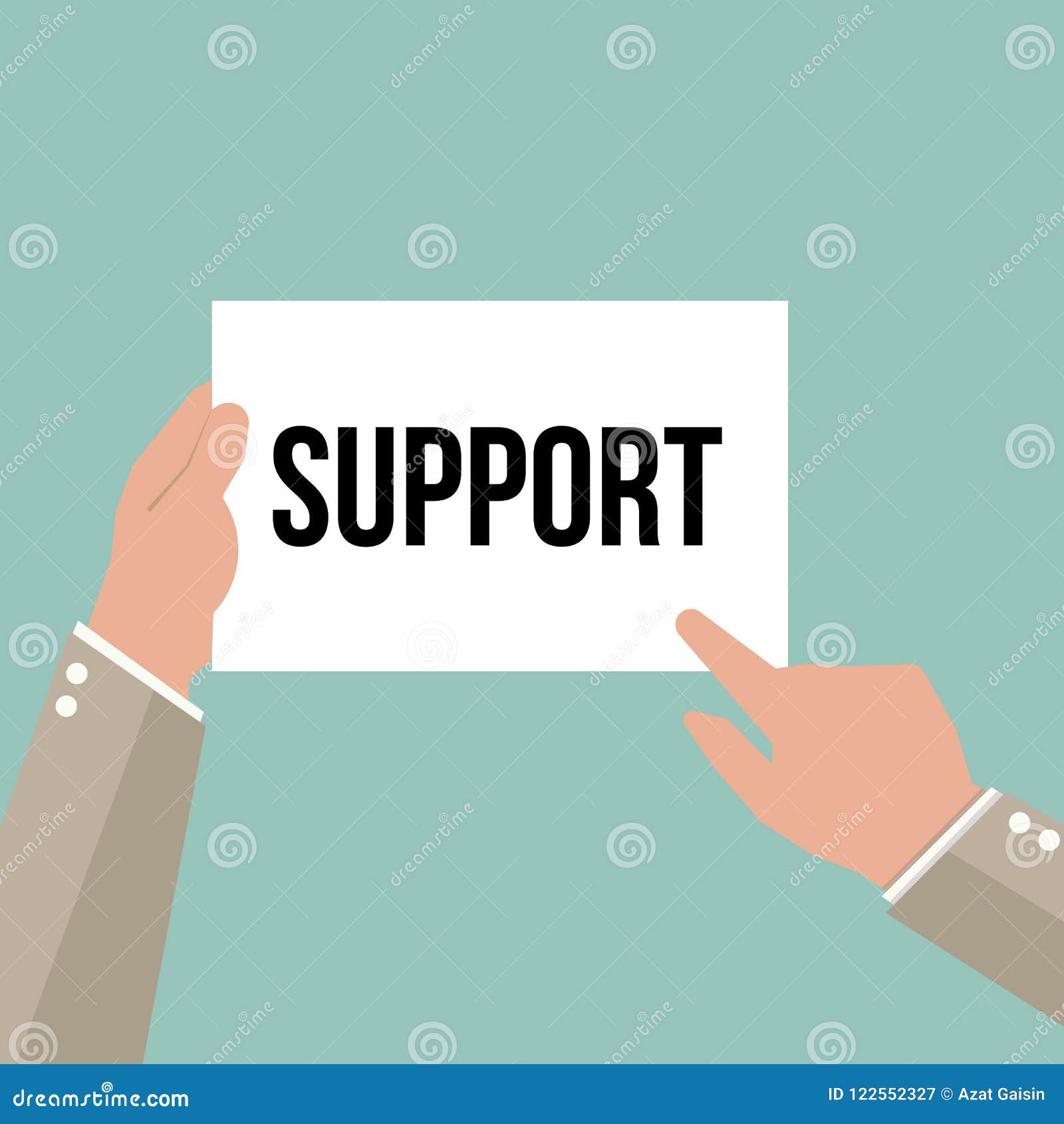 Man Showing Paper SUPPORT Text Stock Vector - Illustration of chat ...