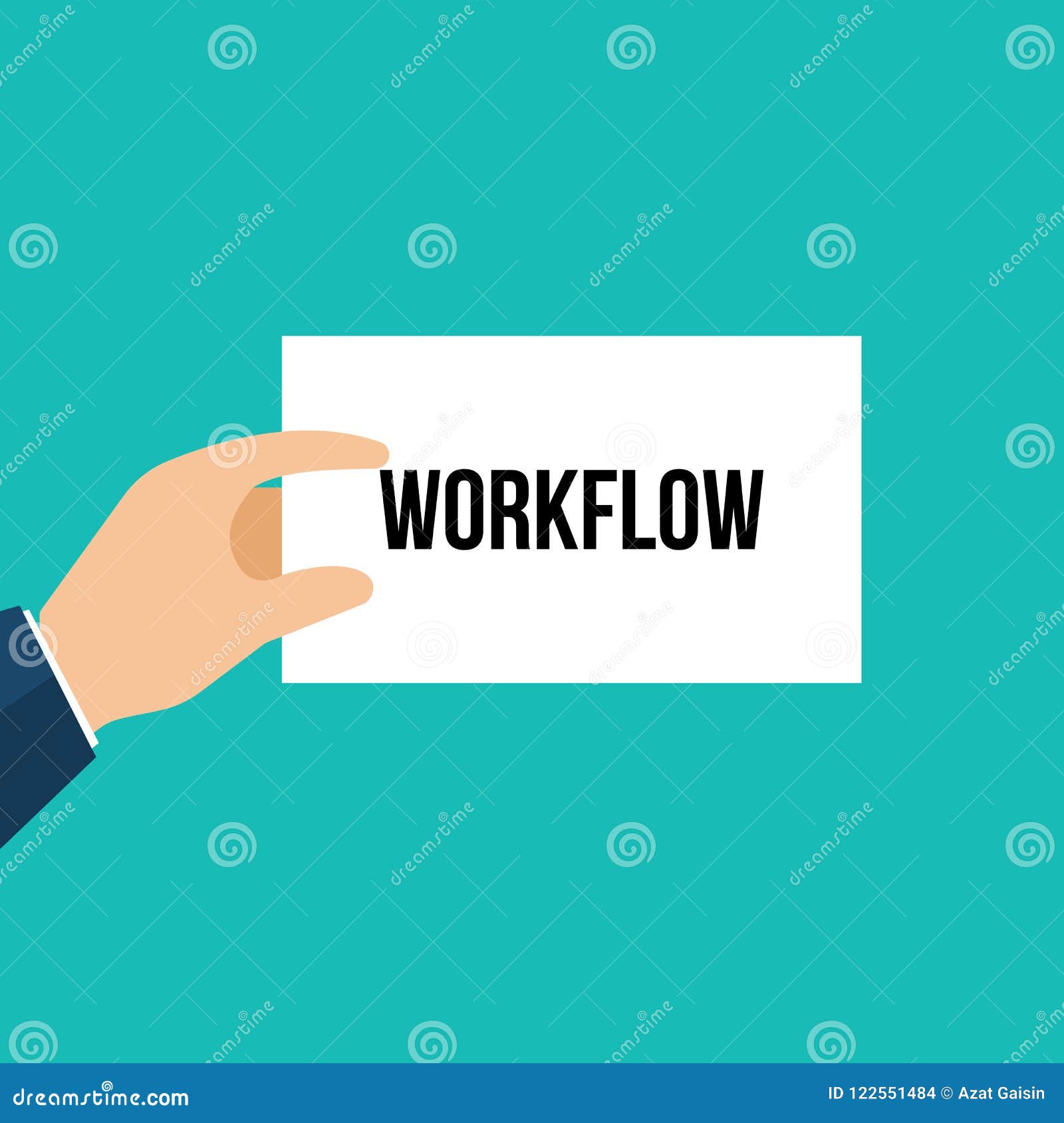 Man Showing Paper WORKFLOW Text Stock Vector - Illustration of ...