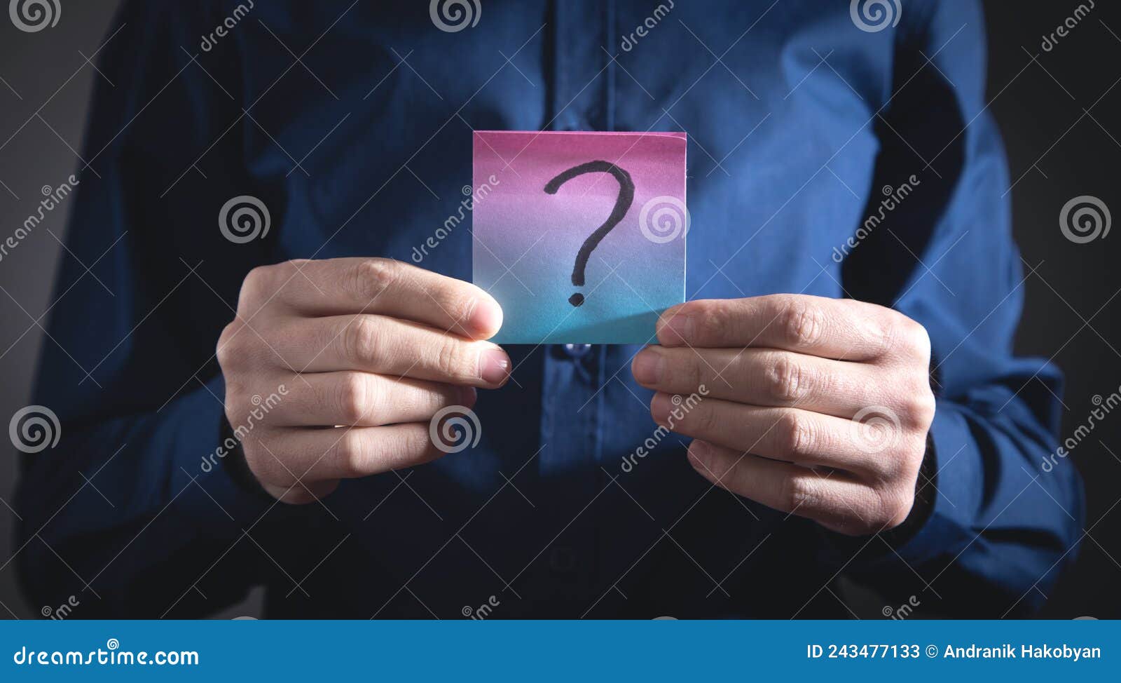 Man Showing Question Mark on Sticky Note Stock Image - Image of sticky ...