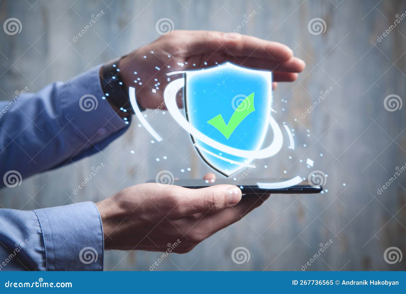 Man Showing a Shield Icon. Web Security Stock Image - Image of lock ...