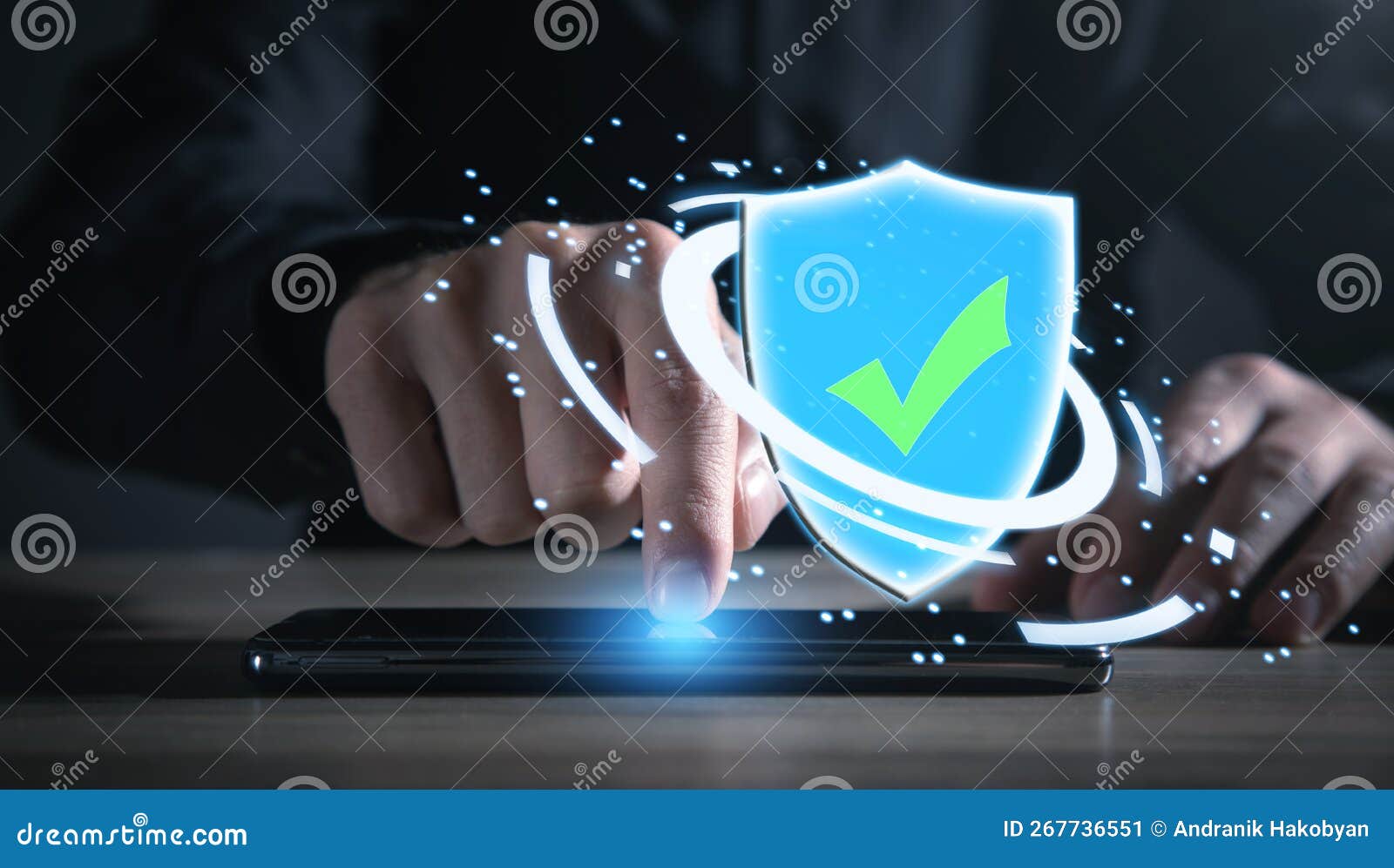 Man Showing a Shield Icon. Web Security Stock Image - Image of business ...