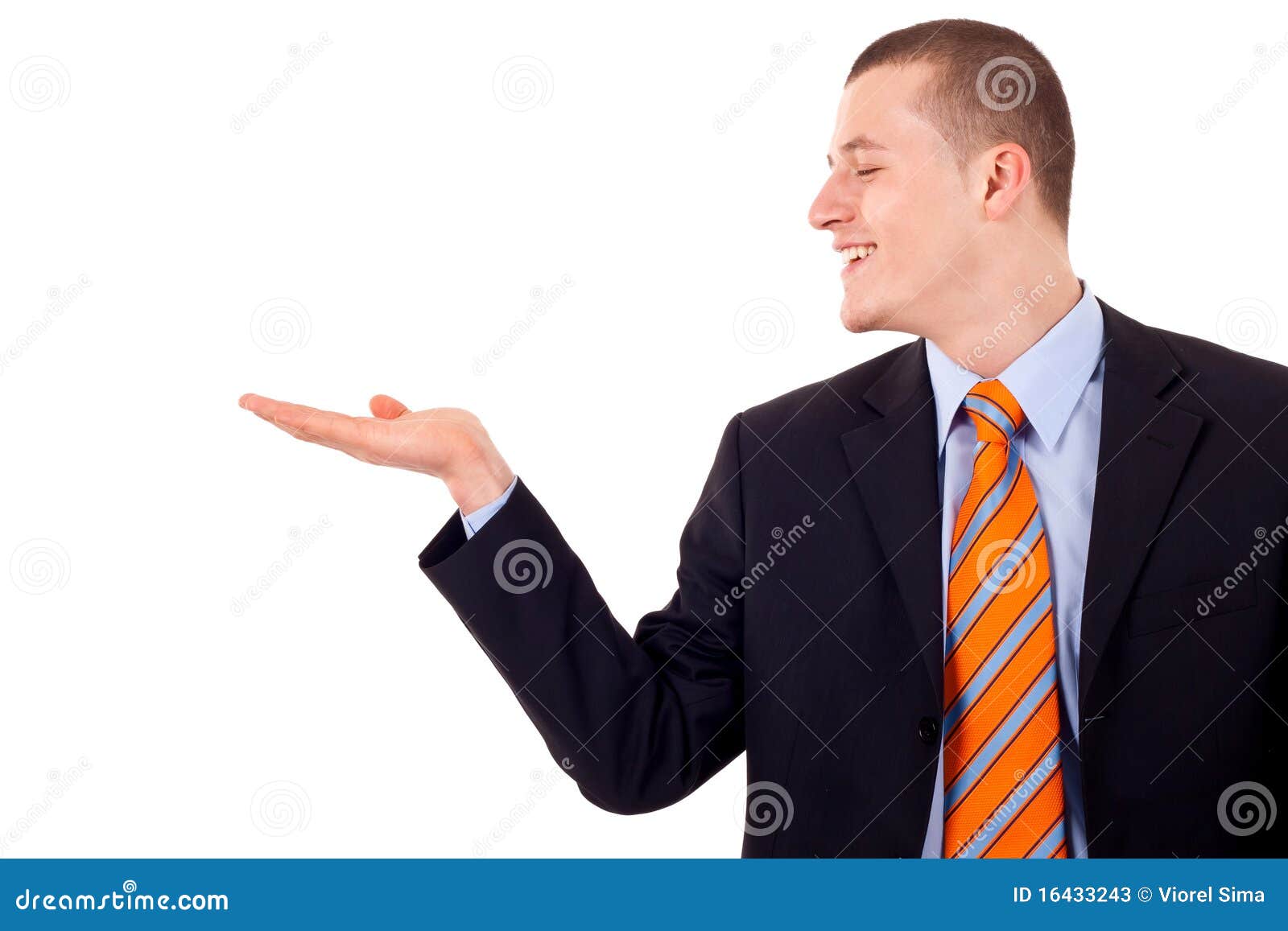 Man Showing Something on His Hand Stock Image - Image of hold, body ...