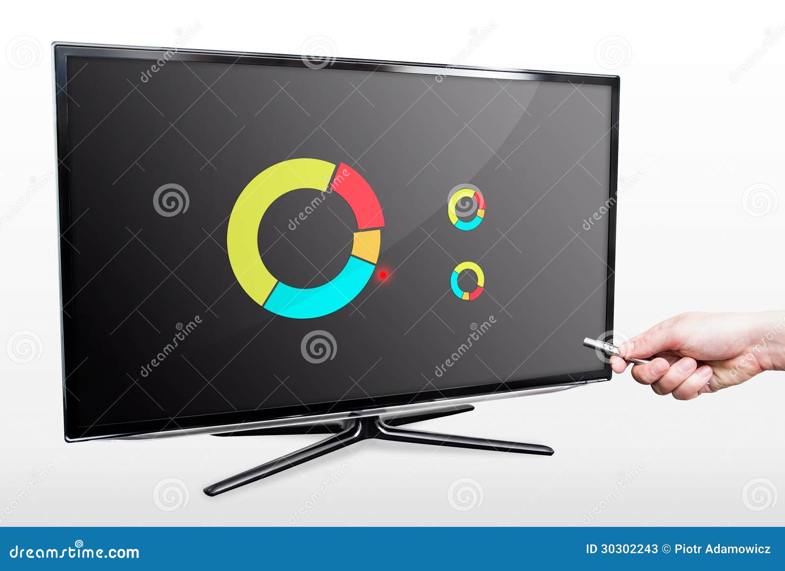 Man Showing Stock Chart on TV Screen Stock Image - Image of explaining ...