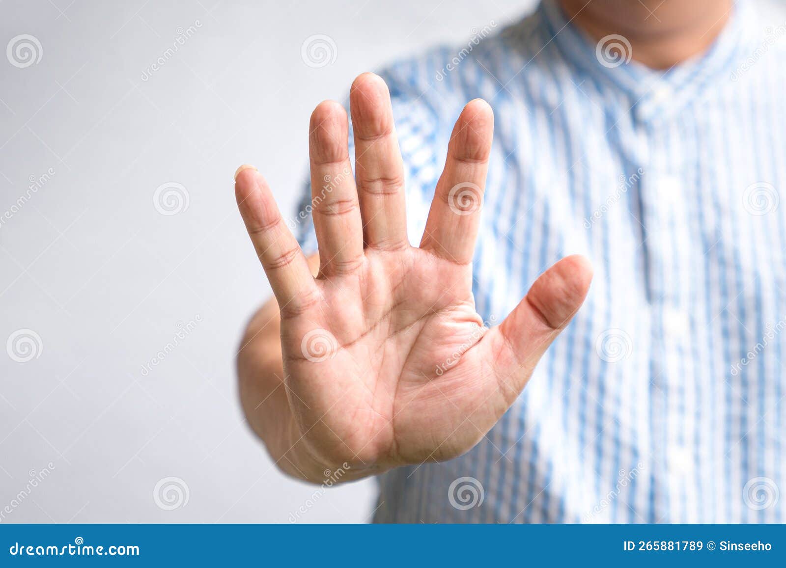 Man Showing Stop Sign with His Hand Stock Image - Image of five, sign ...