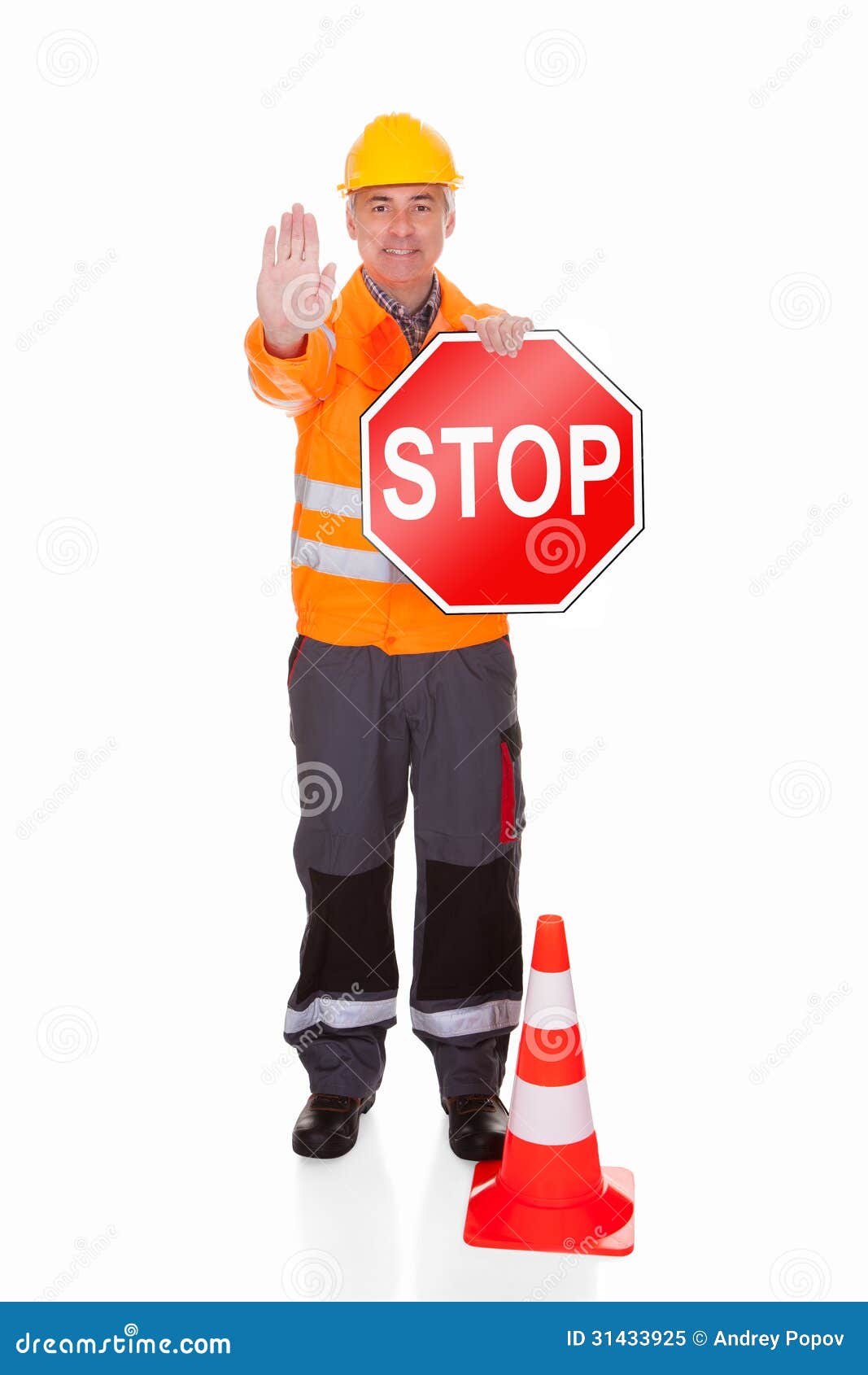 Man Showing Stop Sign stock image. Image of employment - 31433925