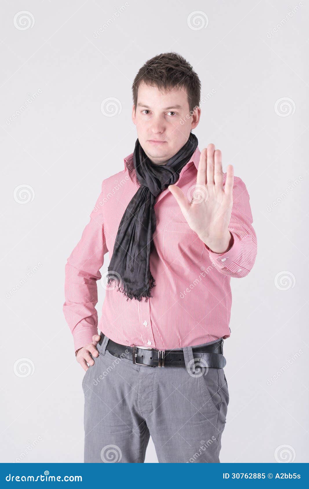 A man showing stop sign stock image. Image of people - 30762885