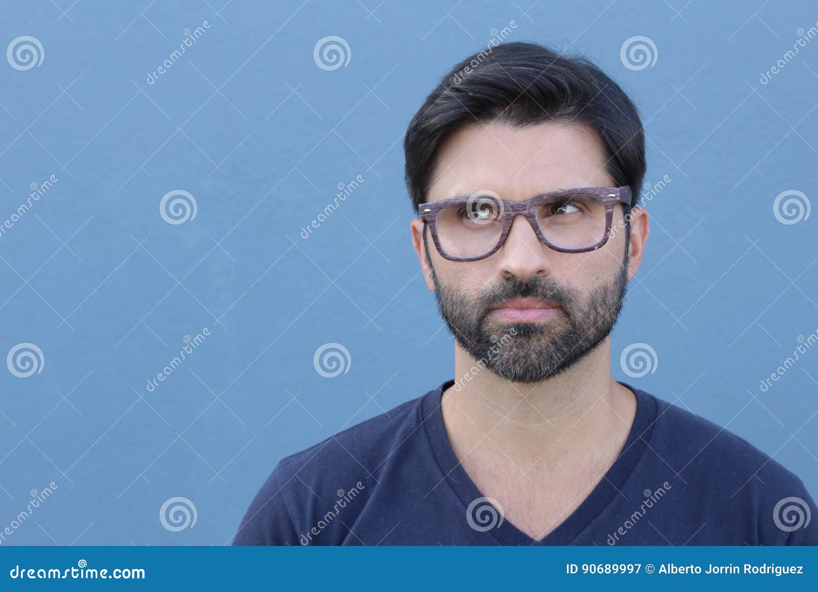 Man Showing Suspicion on His Face Stock Image - Image of cagey, beard ...