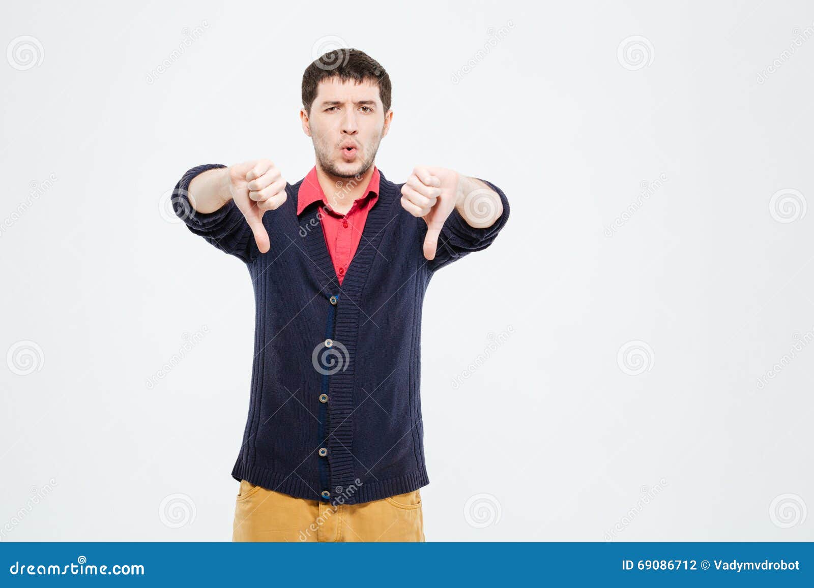 Man showing thumbs down stock photo. Image of gesturing - 69086712
