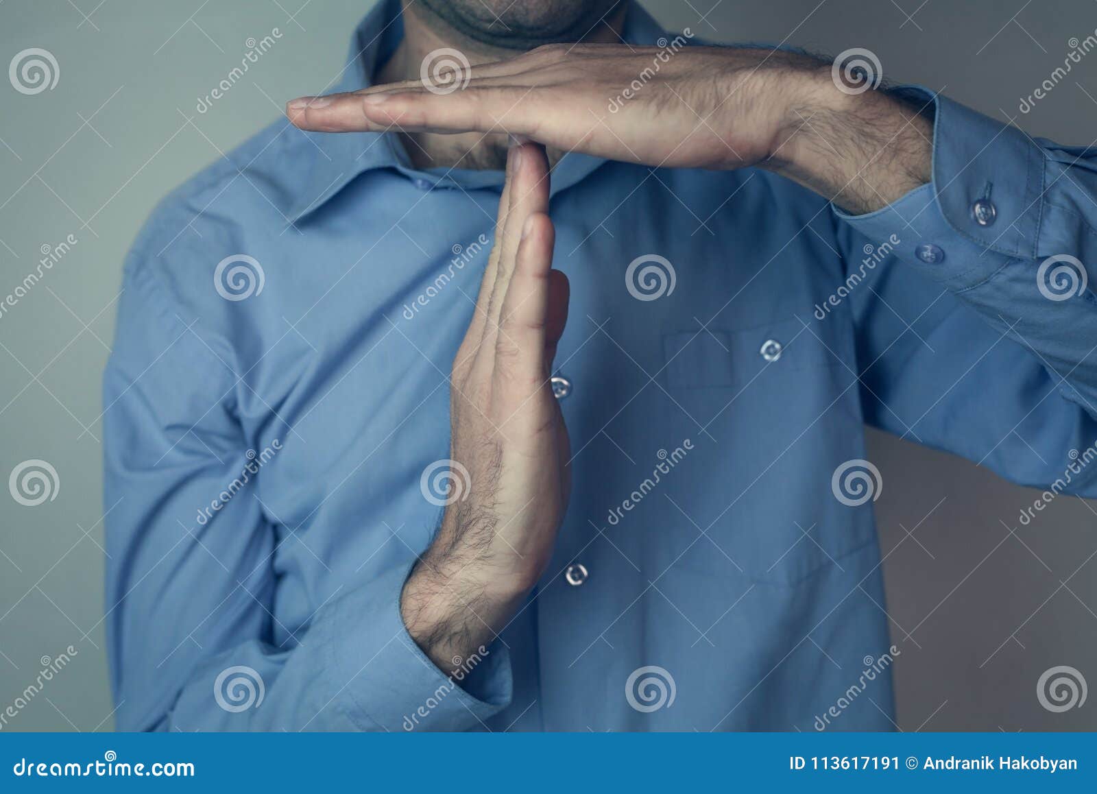 Man Showing Time Out Gesture. Stock Image - Image of adult, caucasian ...