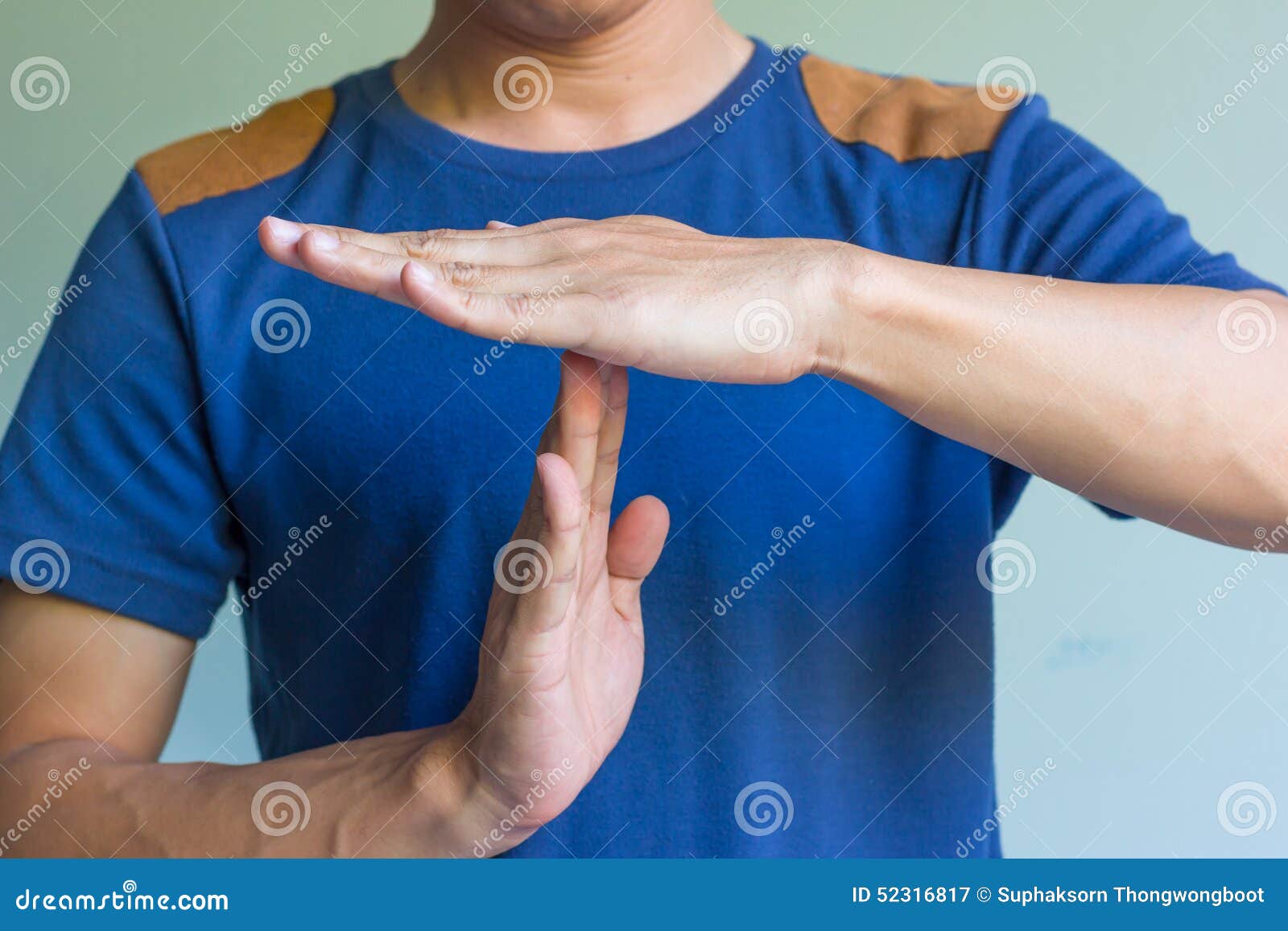 Man Showing Time Out Sign With Hands. Stock Photo - Image: 52316817