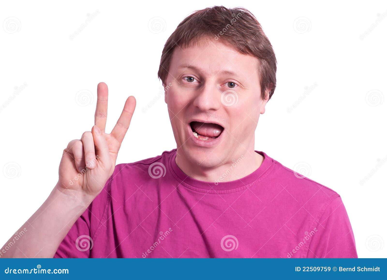Man is Showing the Victory Sign Stock Image - Image of celebration ...
