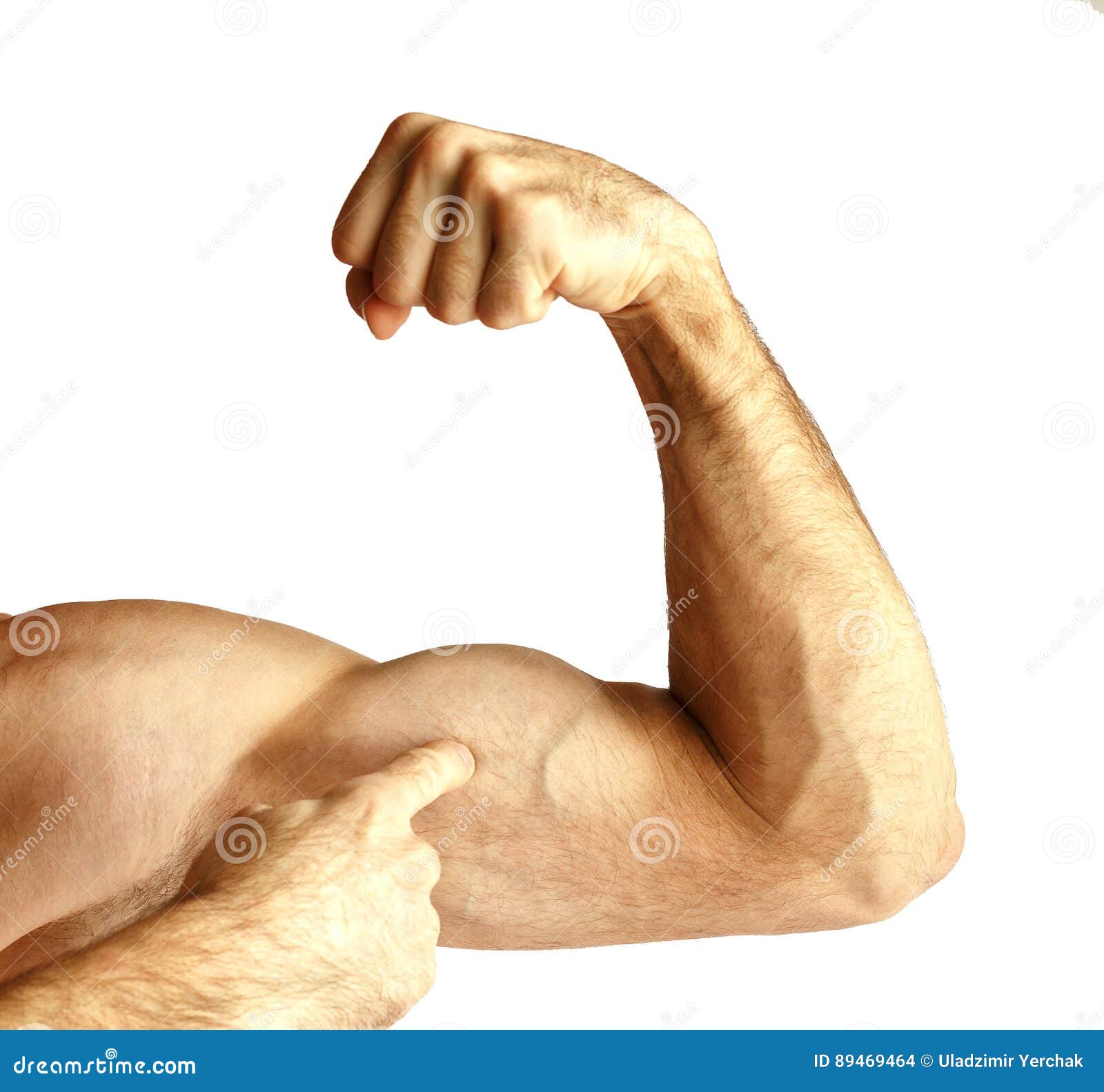 A man shows arm strength. stock photo. Image of body - 89469464