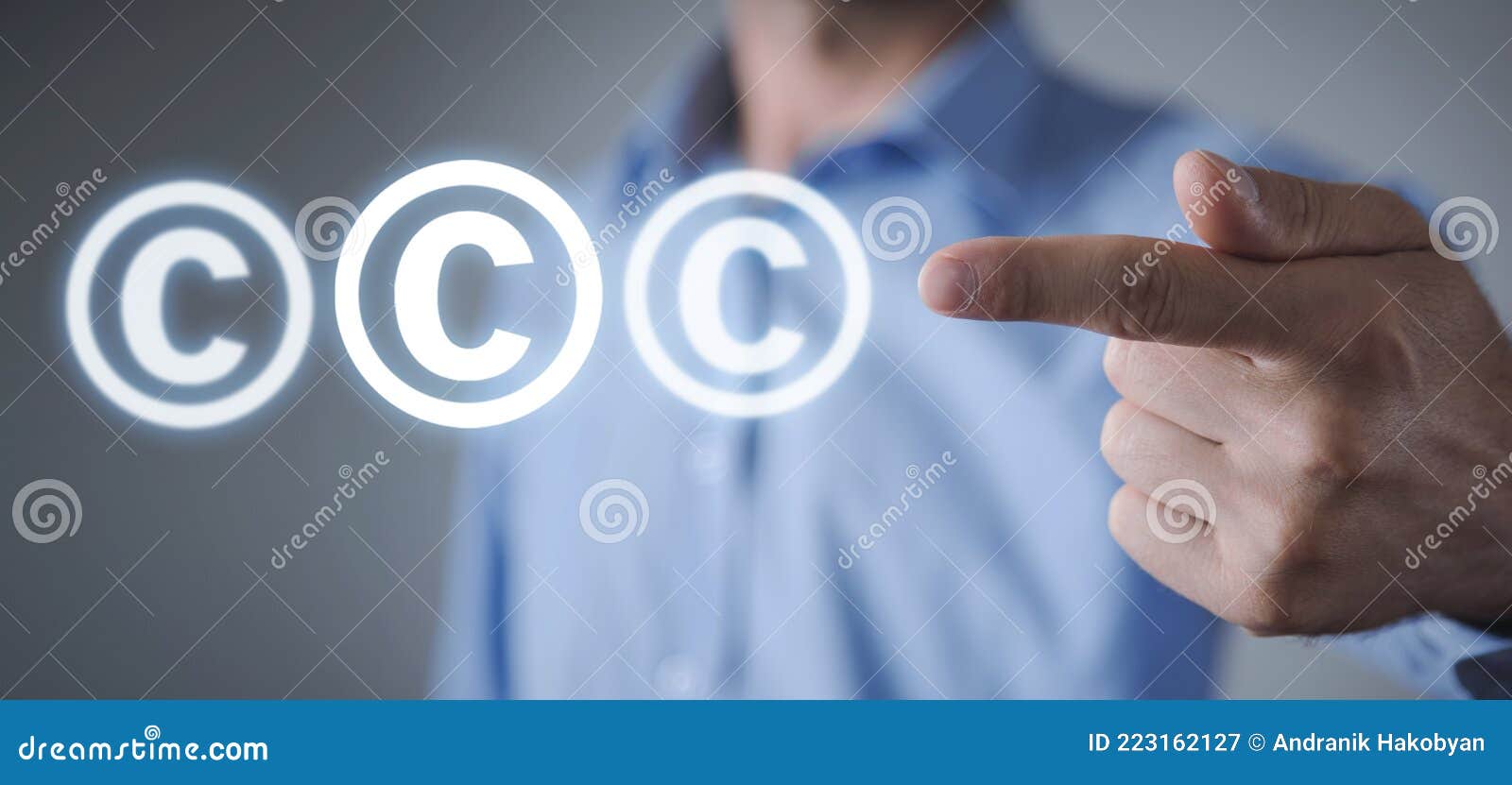 Man Shows a Copyright Symbol. Intellectual Property Stock Image - Image ...