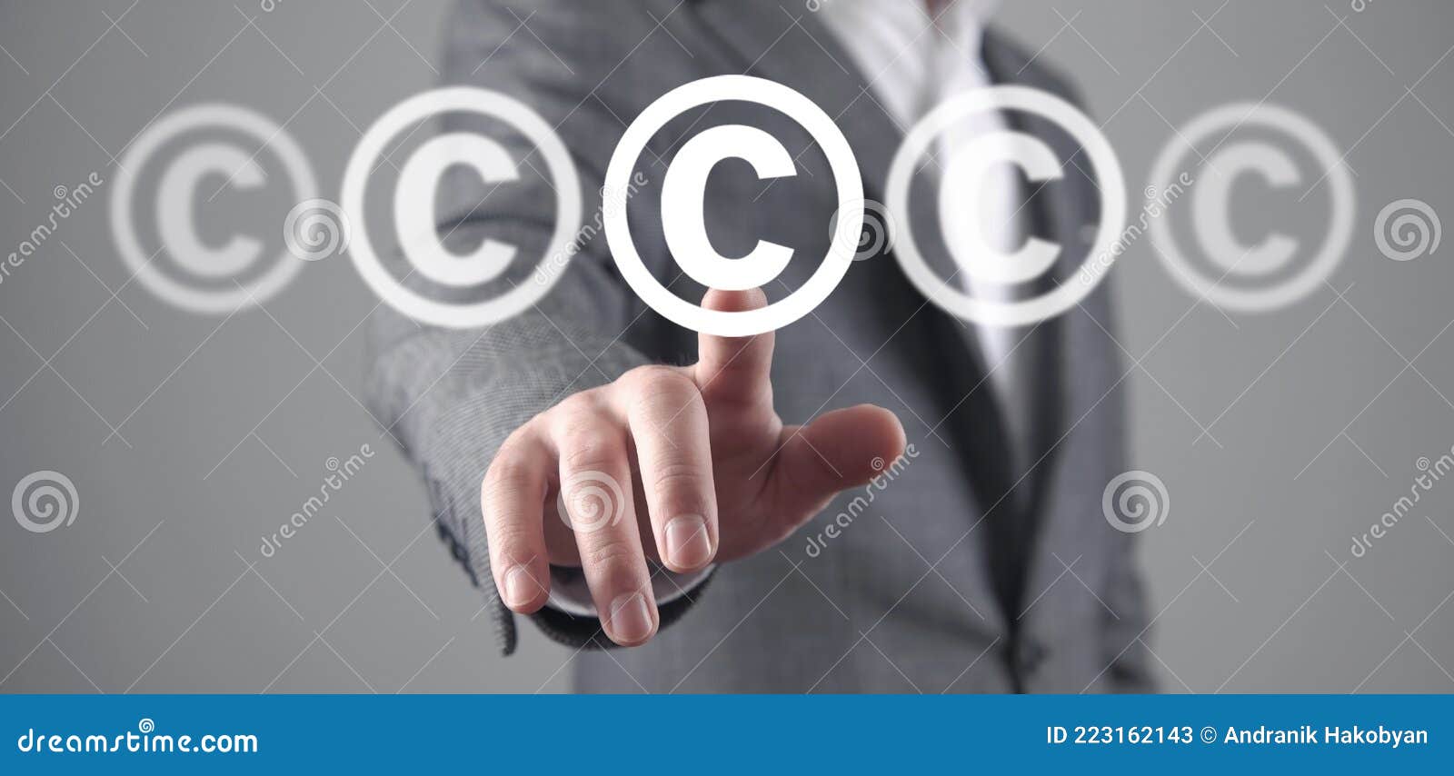 Man Shows a Copyright Symbol. Intellectual Property Stock Illustration ...