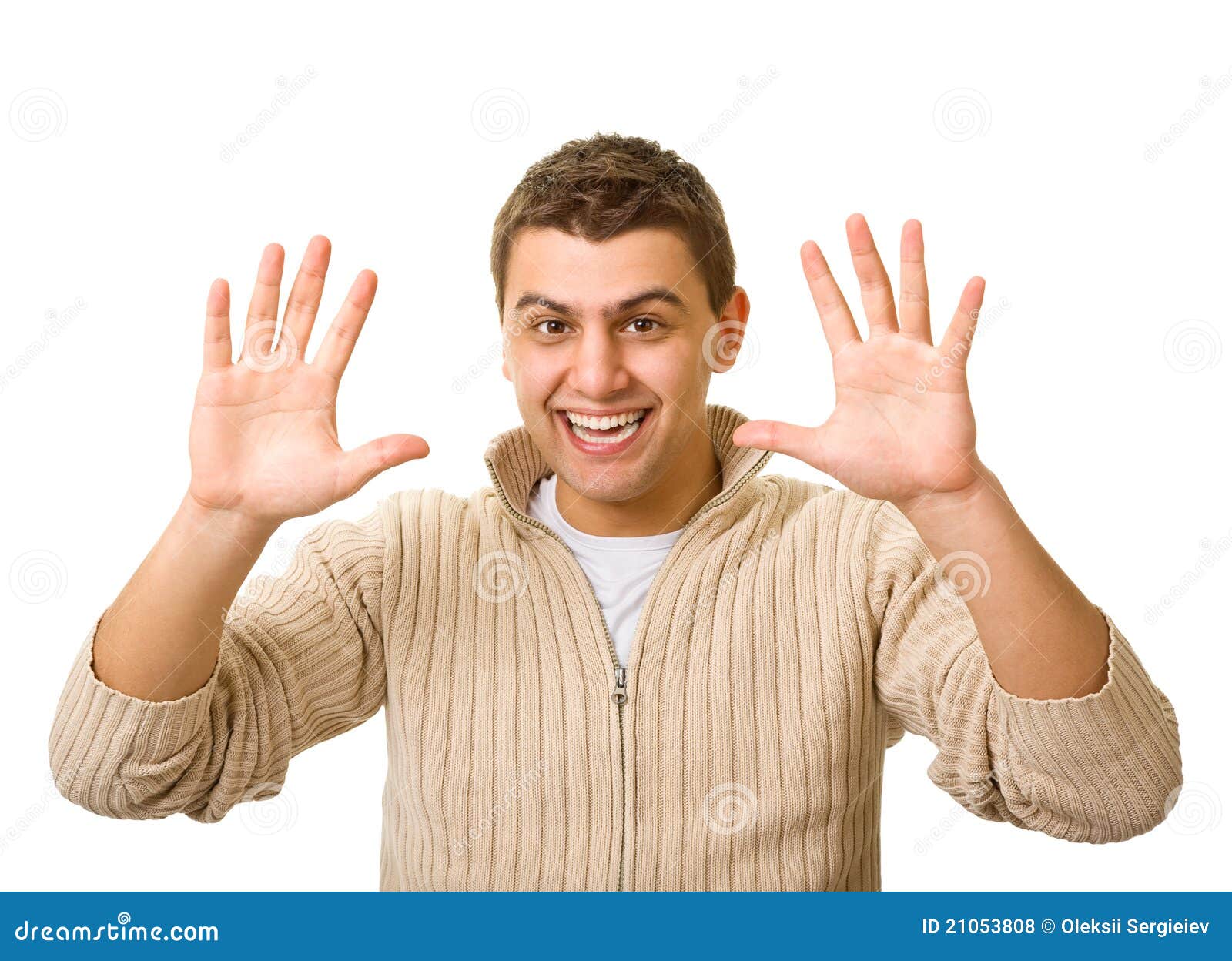 Man Shows a Different Gestures Stock Photo - Image of gesturing, person ...