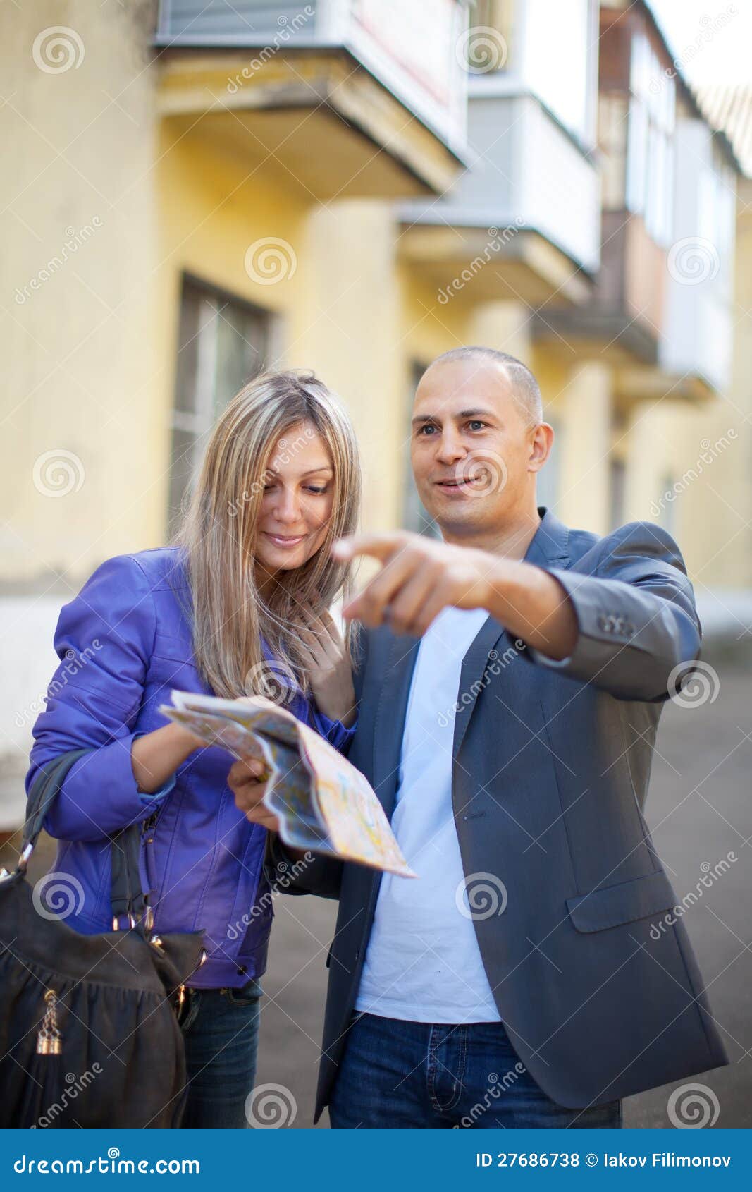 Man shows the direction stock photo. Image of europe - 27686738