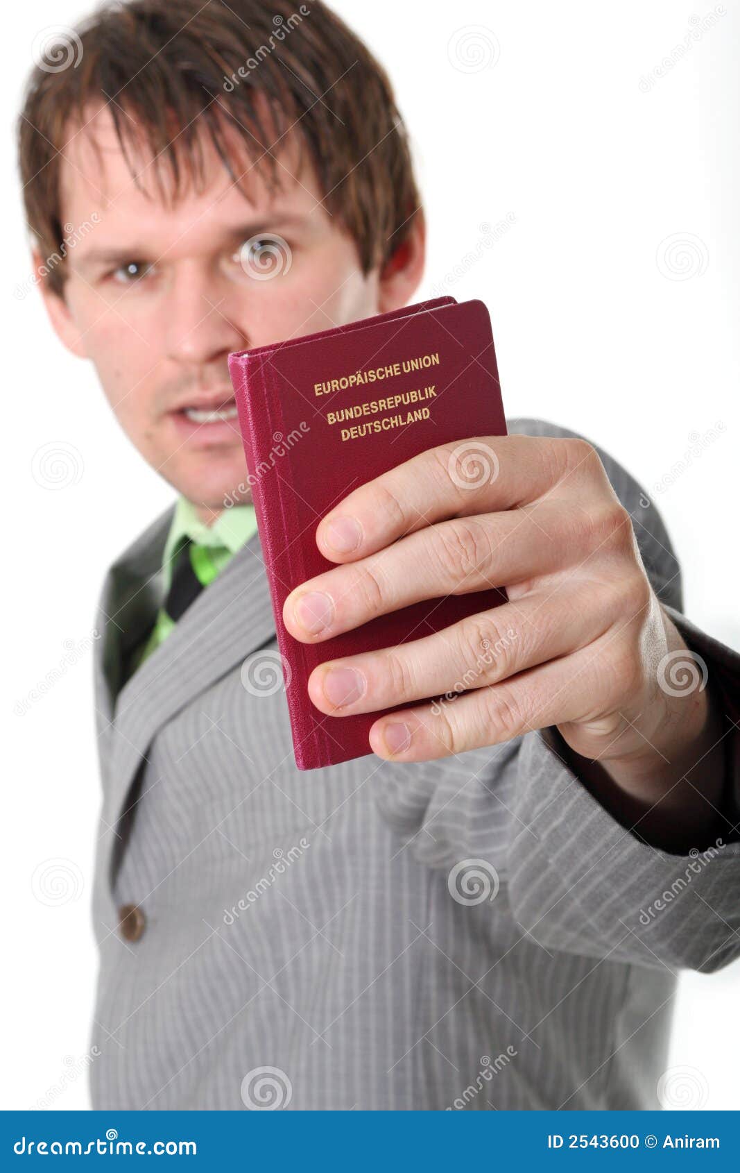 Man shows german passport stock photo. Image of face, industry - 2543600
