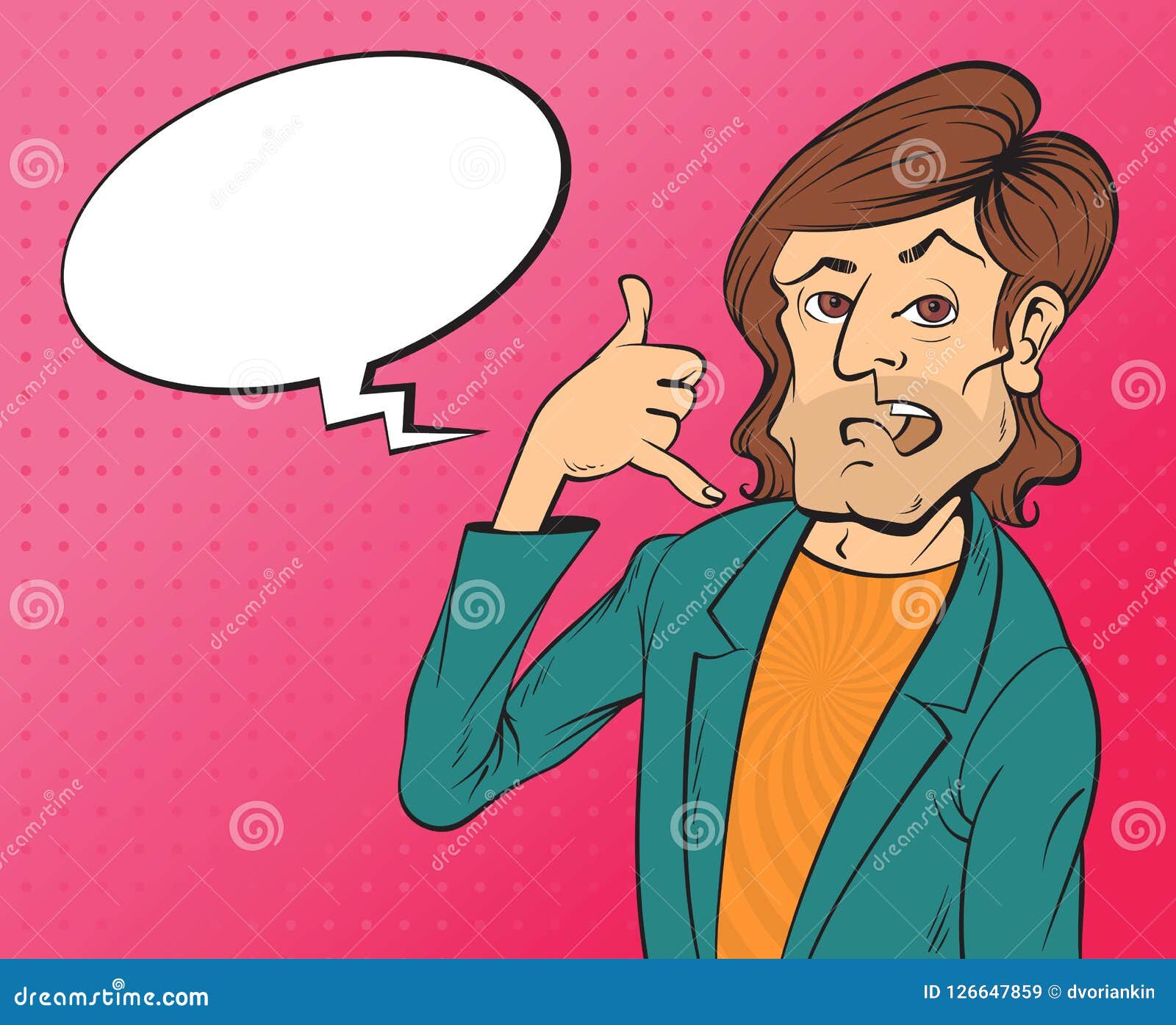 Gesture call me stock vector. Illustration of emotion - 126647859