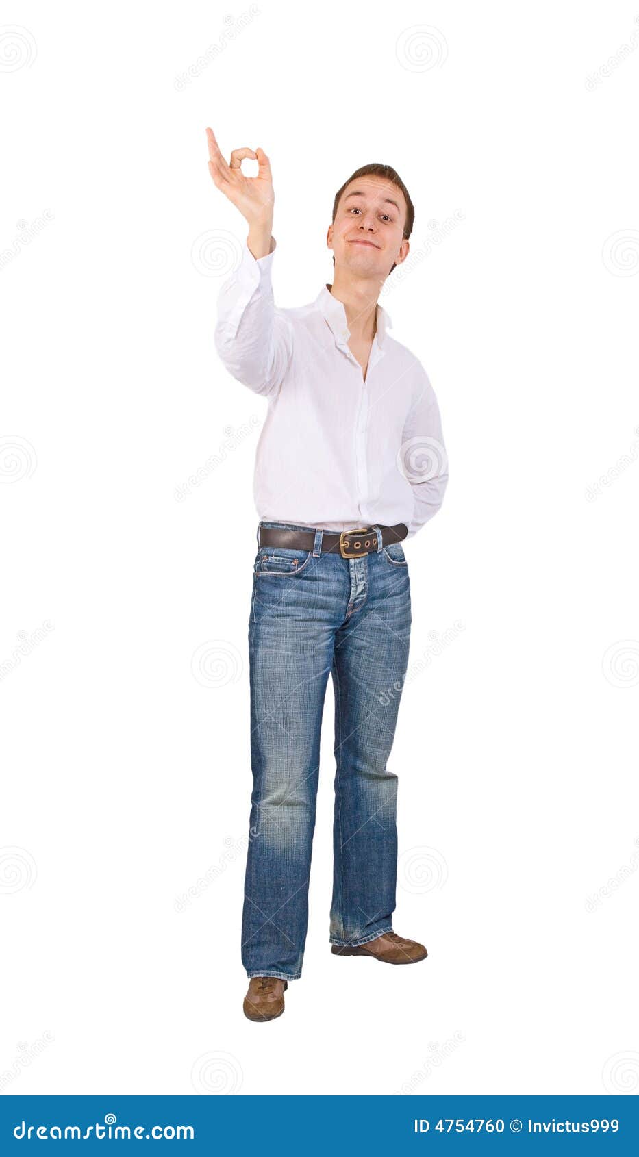 Man shows ok sign stock photo. Image of happy, casual - 4754760