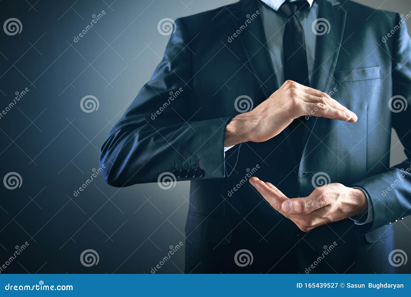 Man Shows a Protective Gesture with His Hands Stock Image - Image of ...