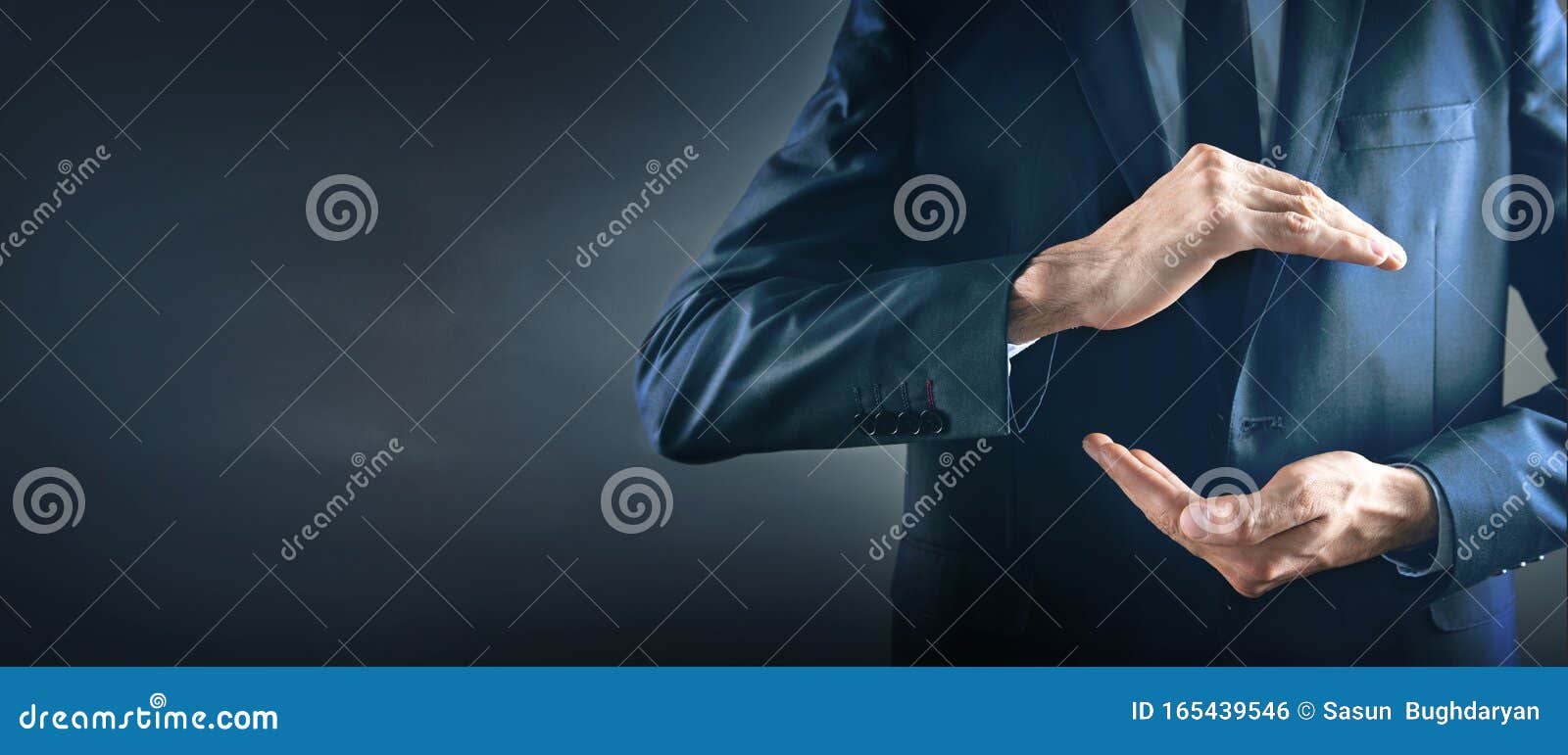 Man Shows a Protective Gesture with His Hands Stock Photo - Image of ...