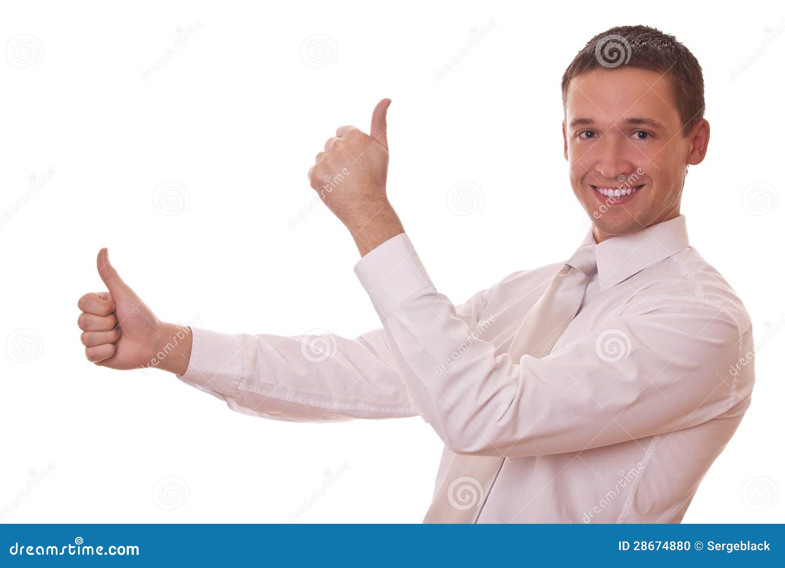 Man shows sign good stock photo. Image of employee, positive - 28674880