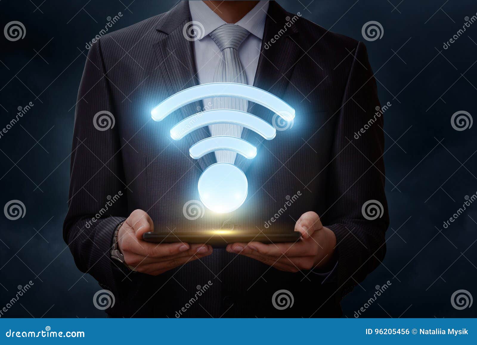 WiFi Symbol Digital Illustration, Internet Communication Concept ...
