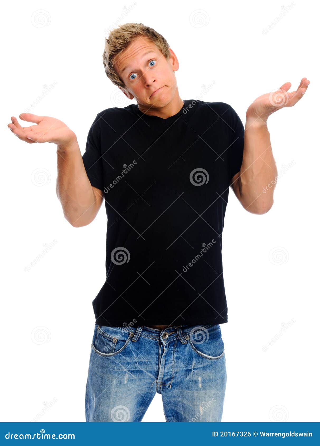 Man shrugs shoulders stock photo. Image of confident - 20167326