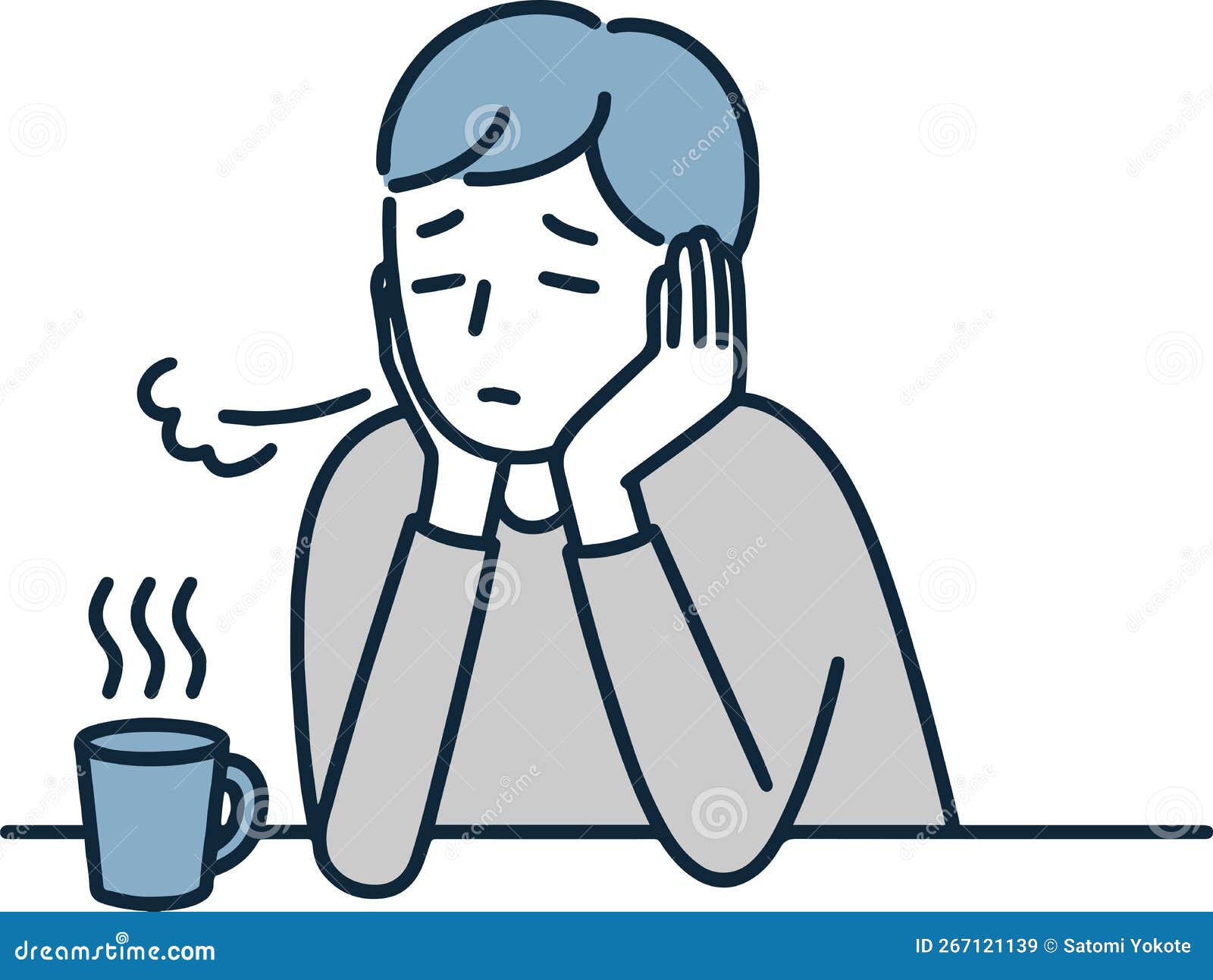 Man Sighing Simple Illustration Stock Vector - Illustration of sighing ...