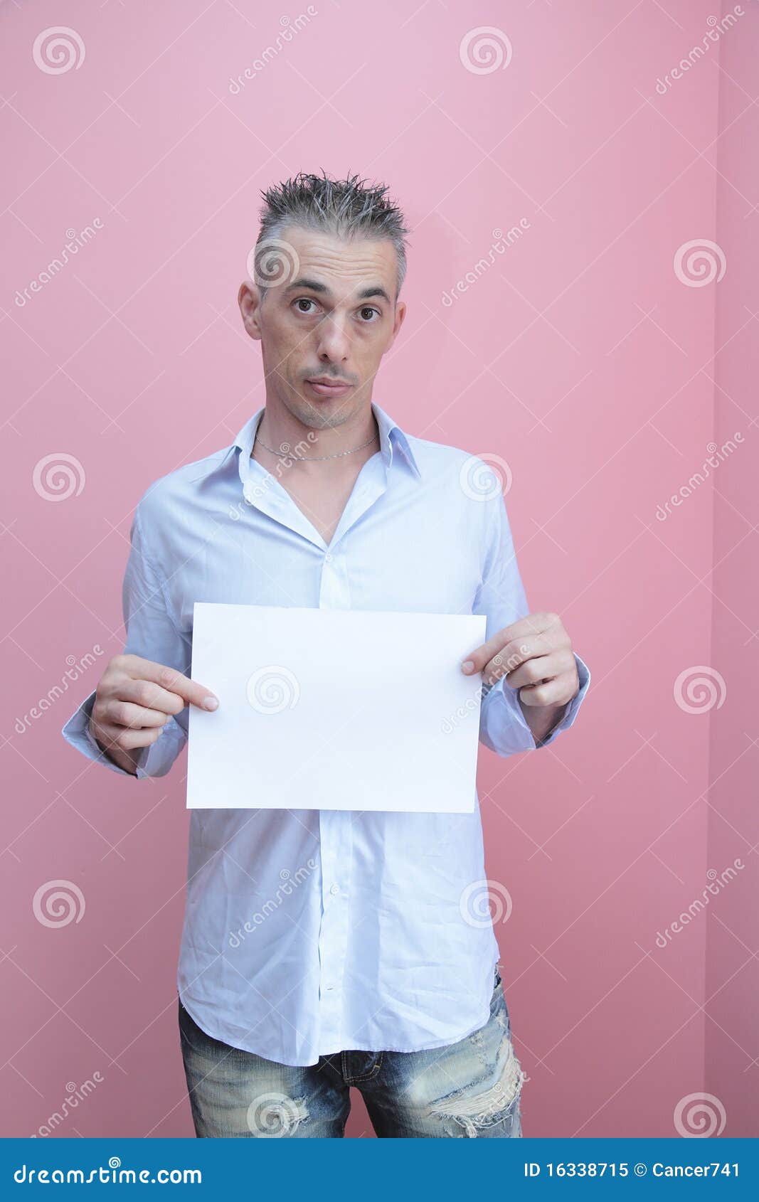 The man with the sign stock image. Image of isolated - 16338715