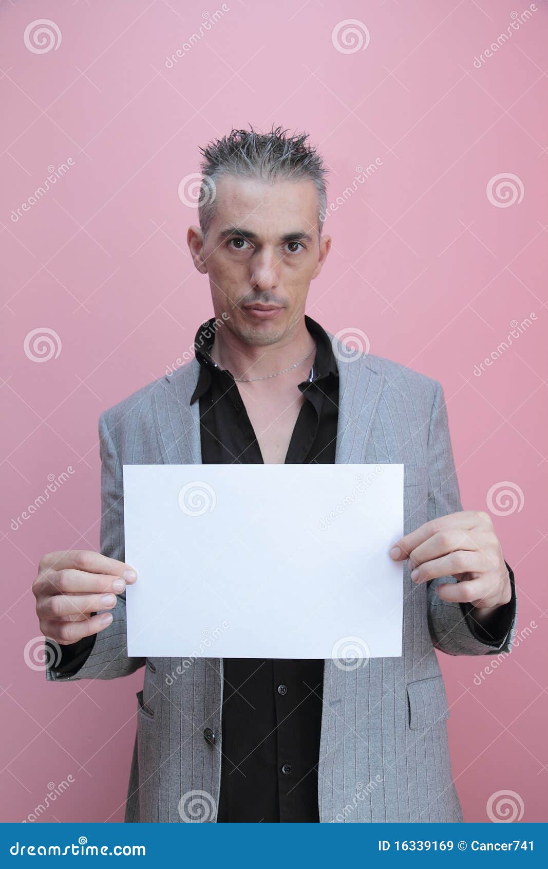 The man with the sign stock image. Image of blank, board - 16339169
