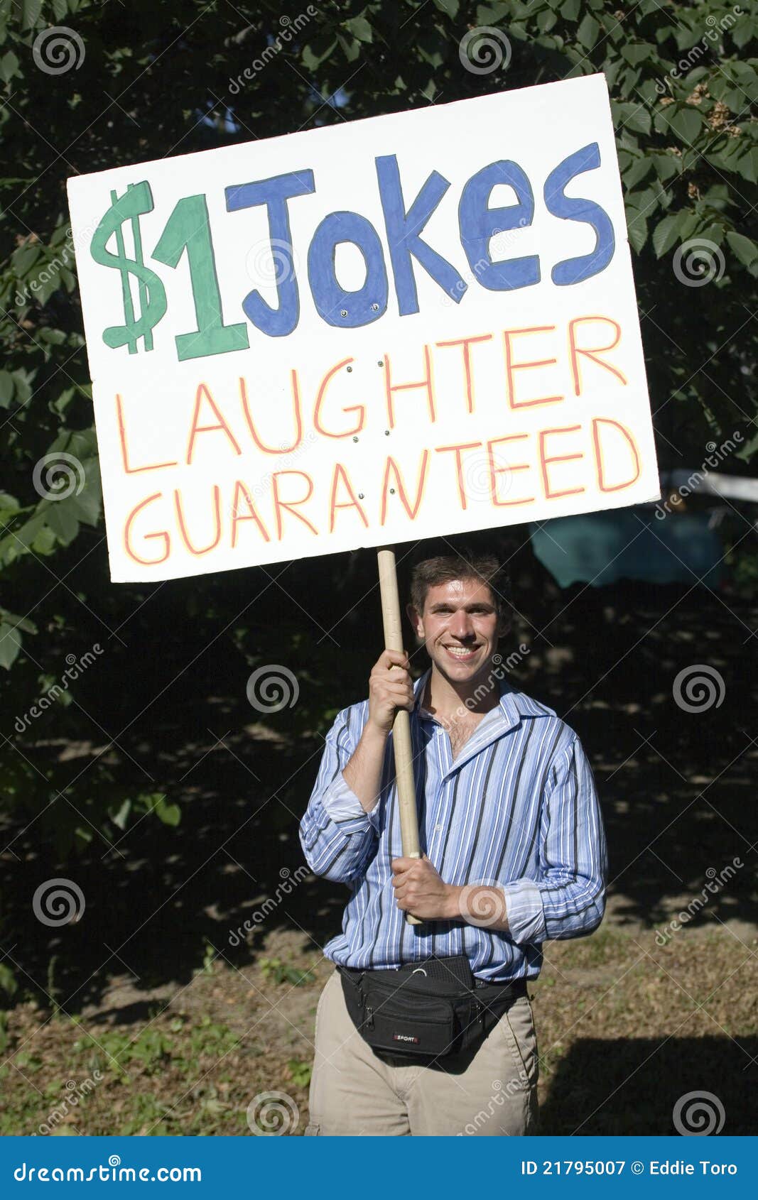Man with sign editorial photography. Image of smiling - 21795007