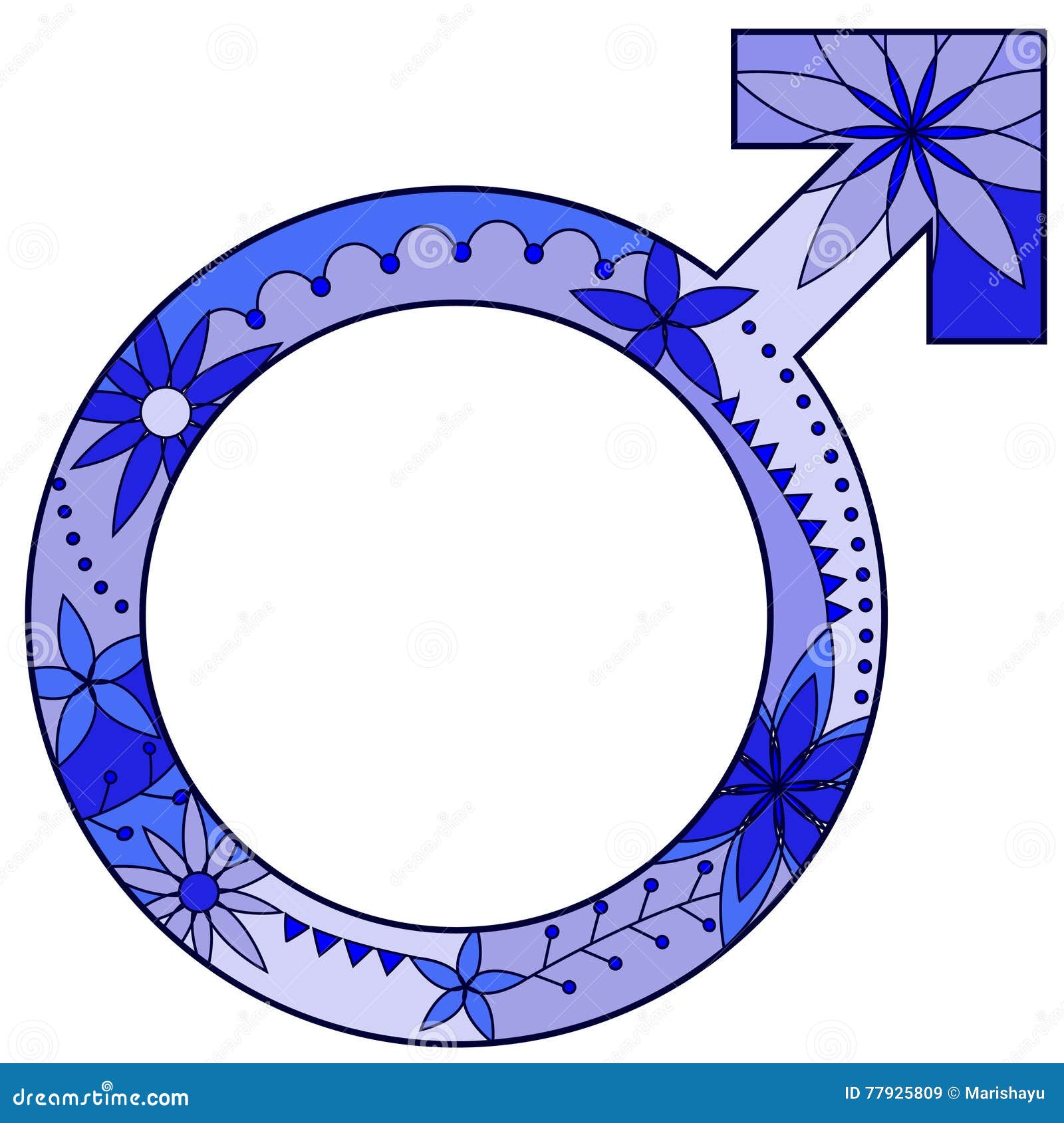 Man sign blue stock vector. Illustration of painted, decor - 77925809