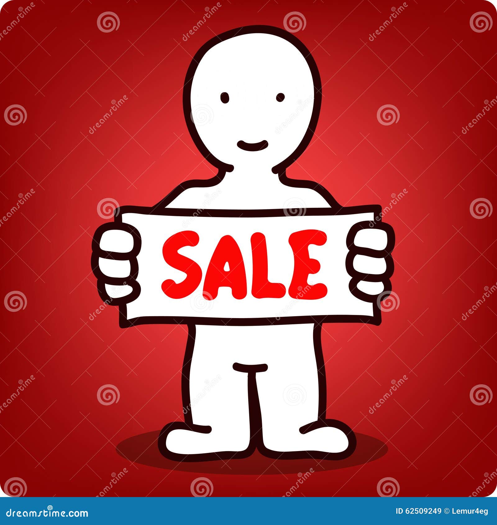 Man with a sign stock vector. Illustration of presentation - 62509249