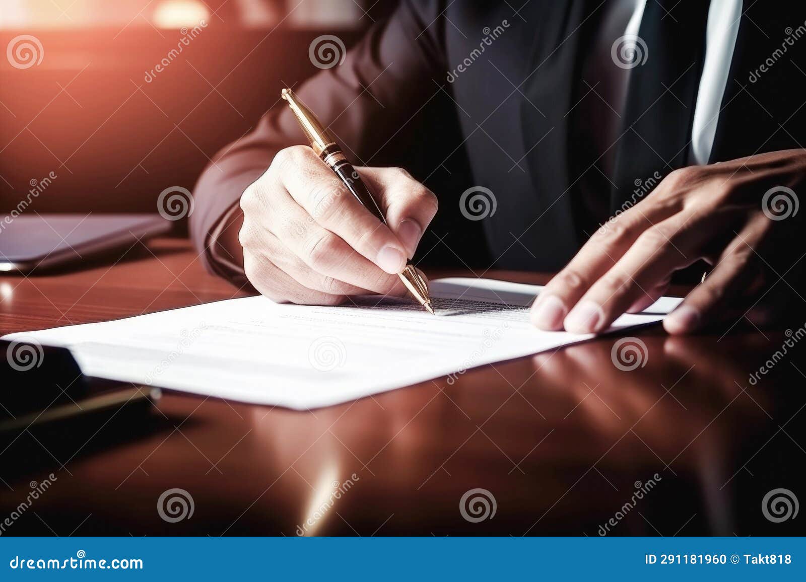Man Sign Contract Make Agreement in Office Stock Photo - Image of ...