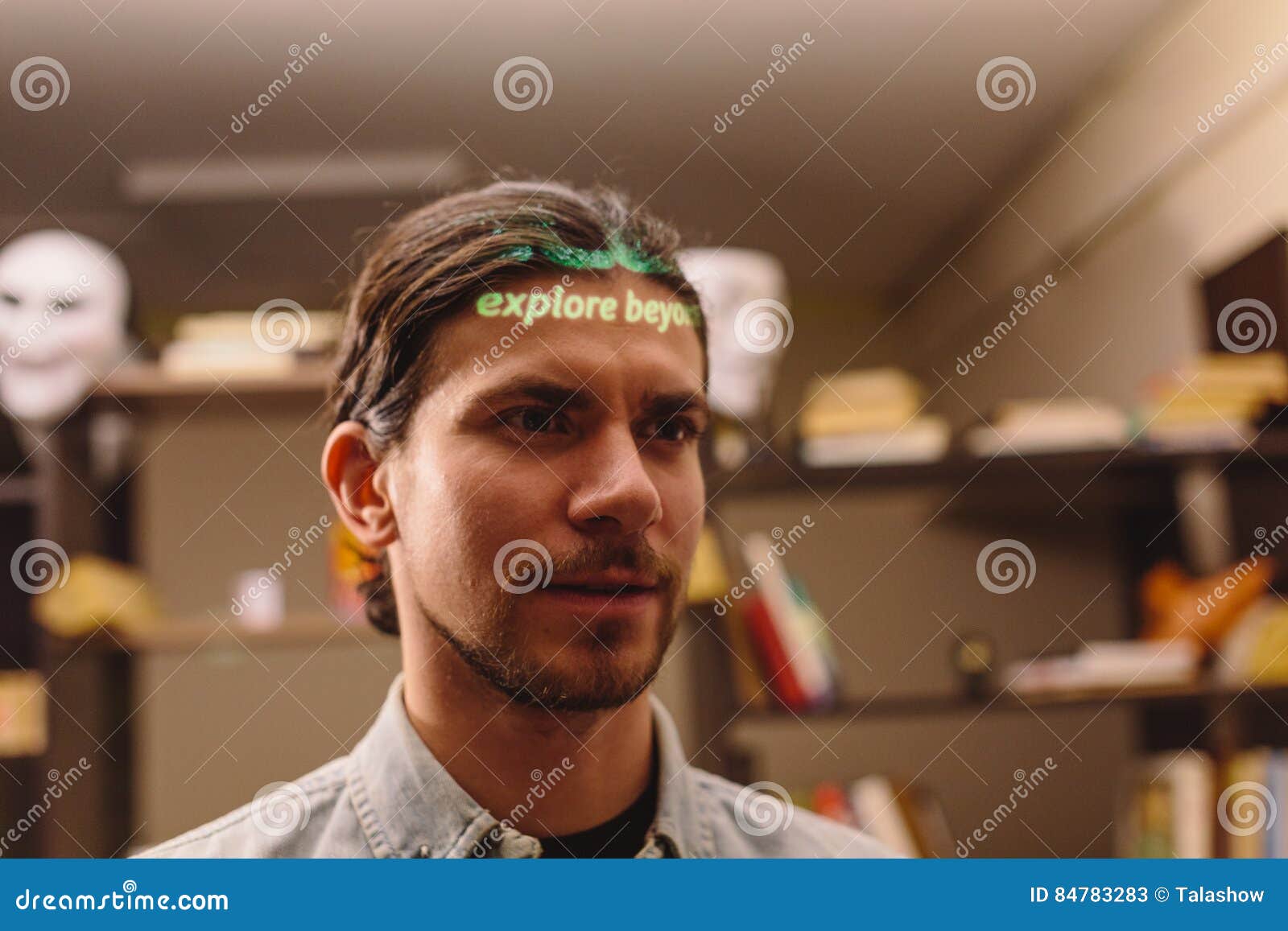 Man with a Sign on His Forehead Stock Image - Image of expression ...