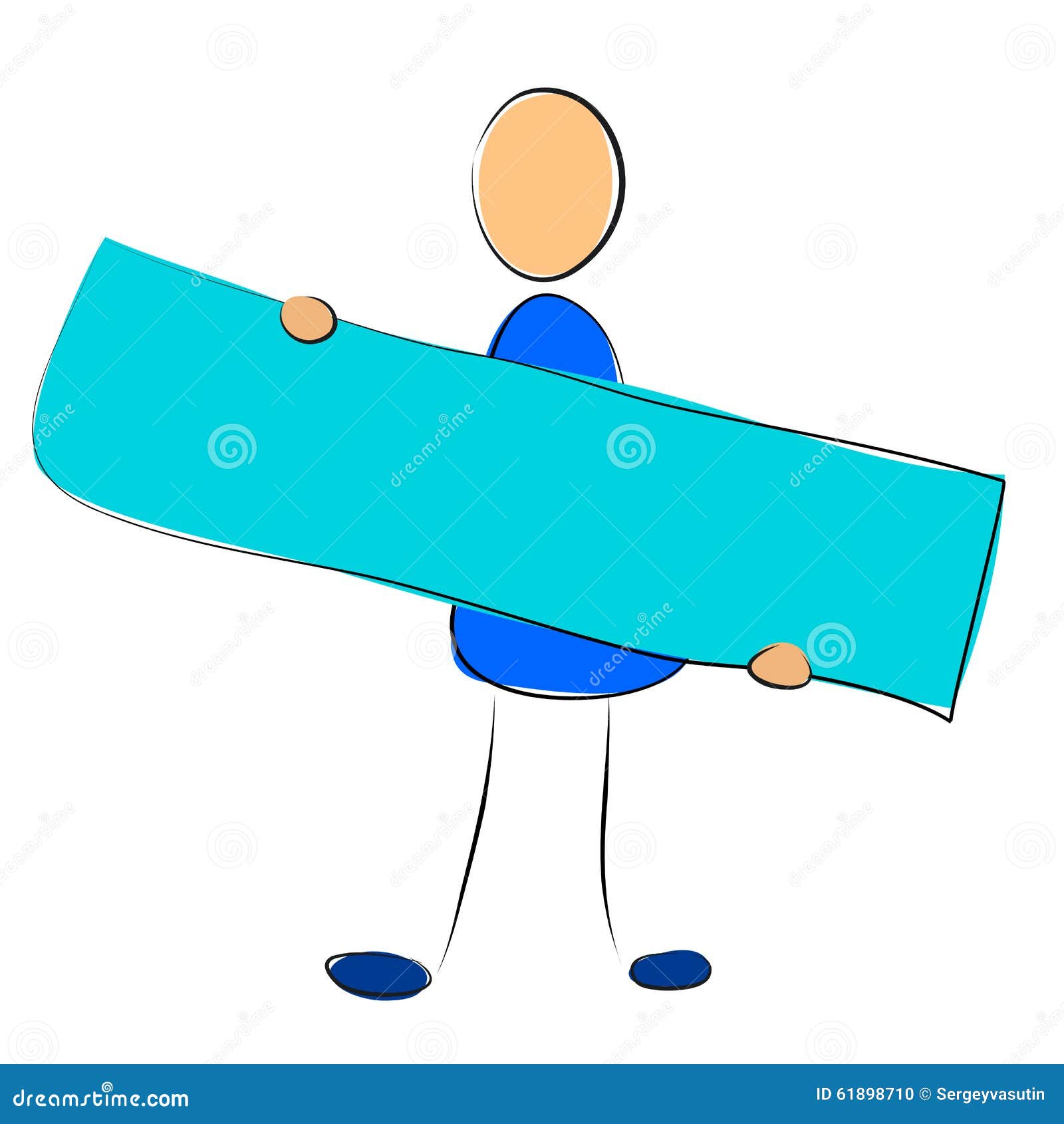 Man with a Sign in His Hands Stock Illustration - Illustration of idea ...