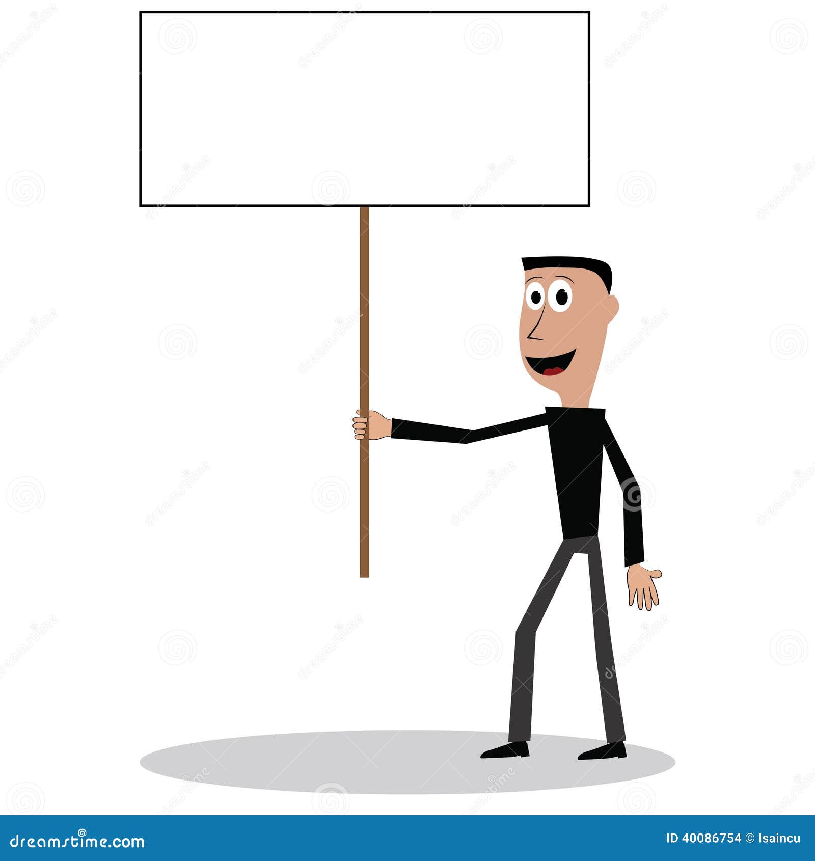 Man with sign stock illustration. Illustration of drawing - 40086754