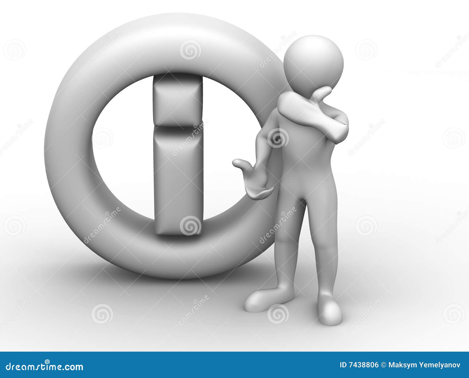 Man with sign INFO stock illustration. Illustration of icons - 7438806