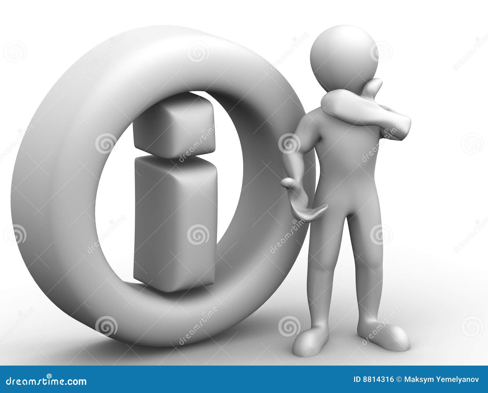 Man with sign INFO stock illustration. Illustration of order - 8814316
